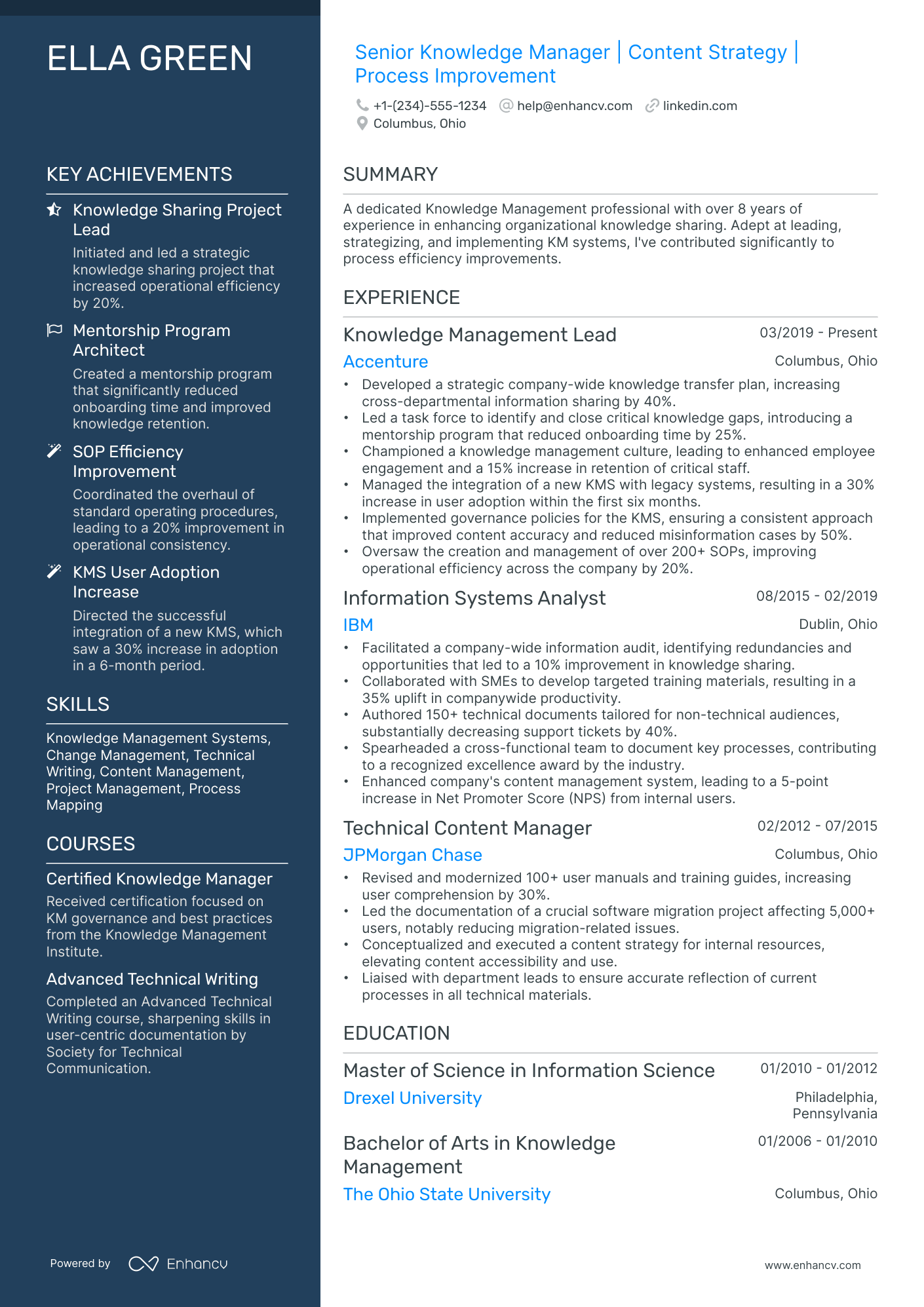 10 Knowledge Manager Resume Examples & Guide for 2026