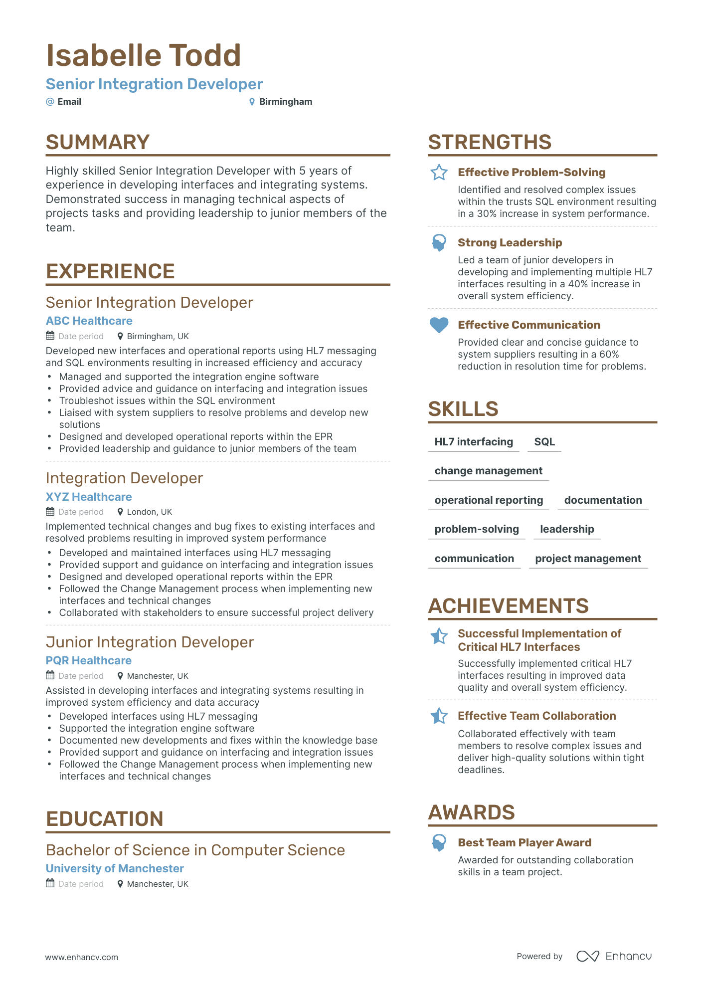 5 Integration Developer Resume Examples & Guide for 2023