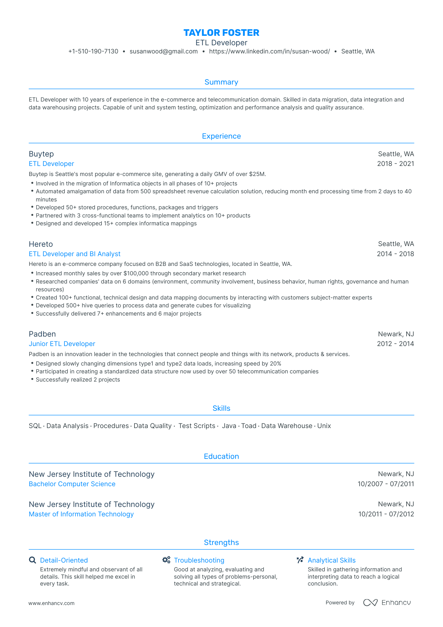 10 ETL Developer Resume Examples & Guide for 2023