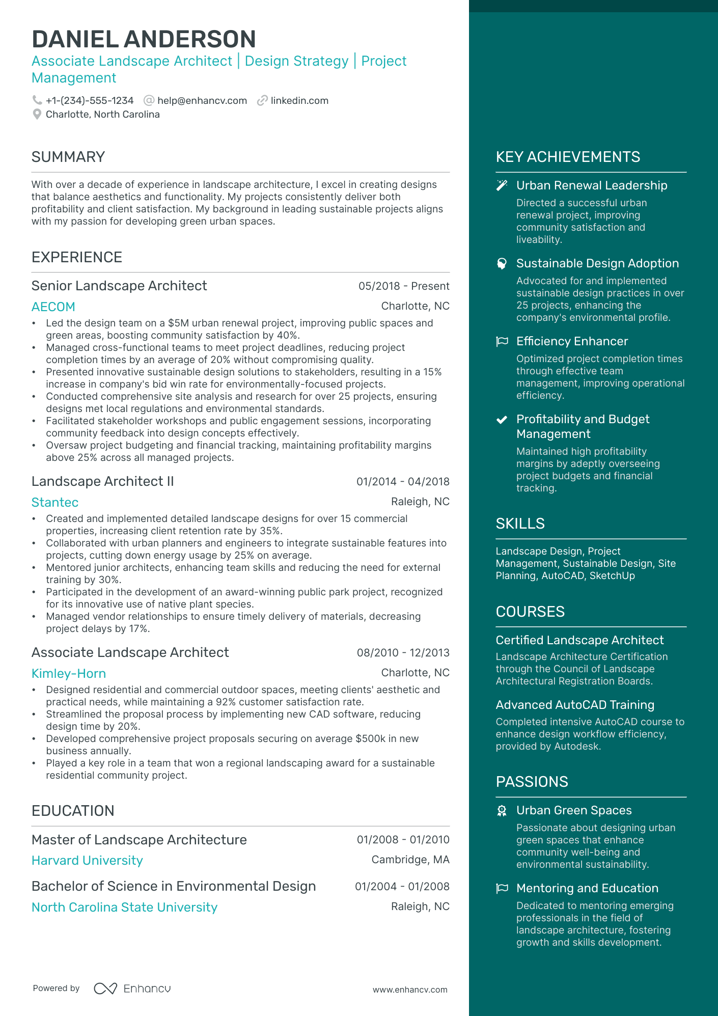 10 Landscape Architect Resume Examples & Guide for 2026