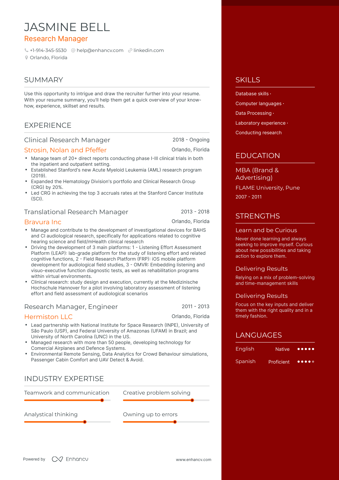 Research Manager Resume Examples & Guide for 2023 (Layout, Skills ...