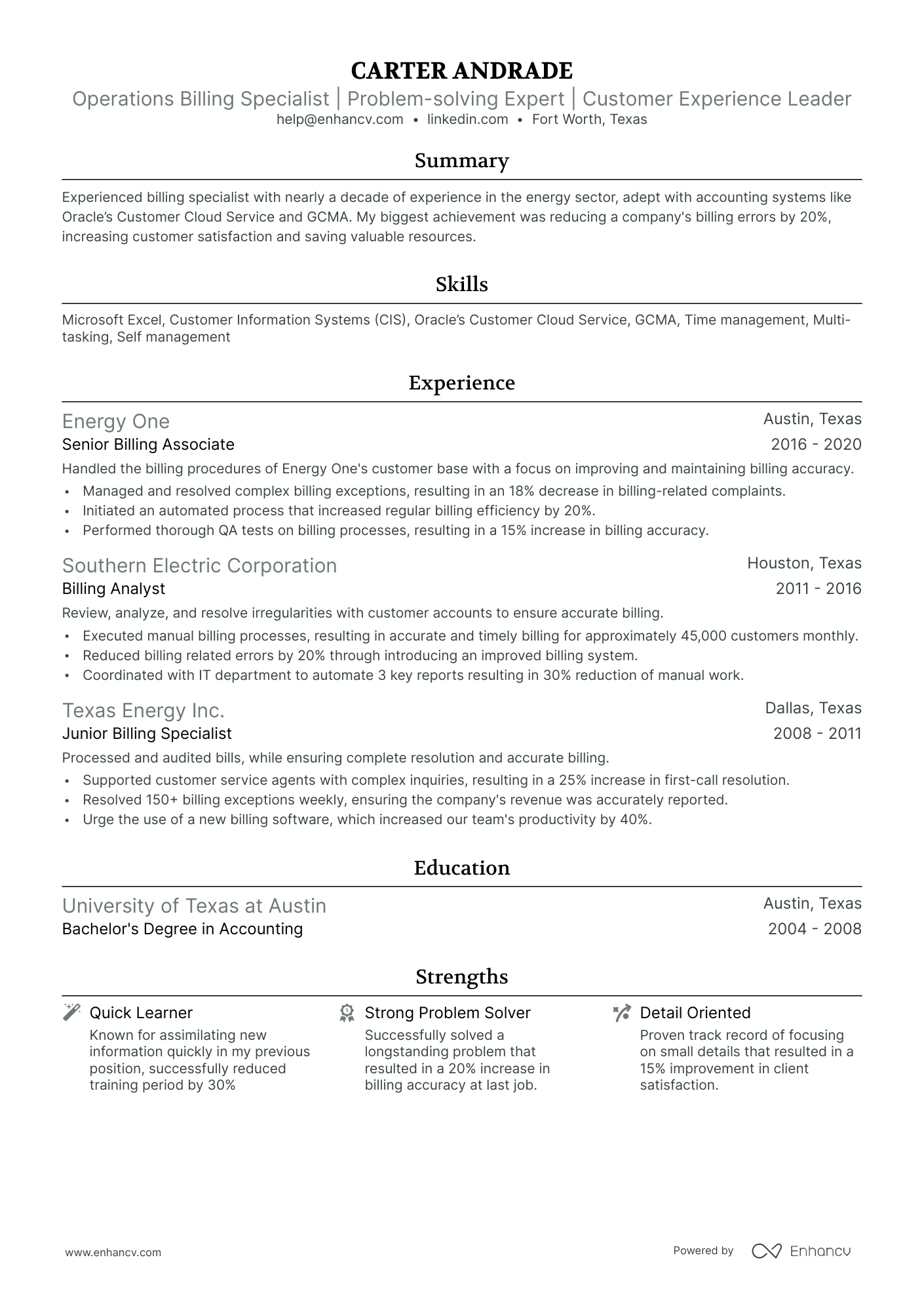 10 Billing Specialist Resume Examples & Guide for 2026