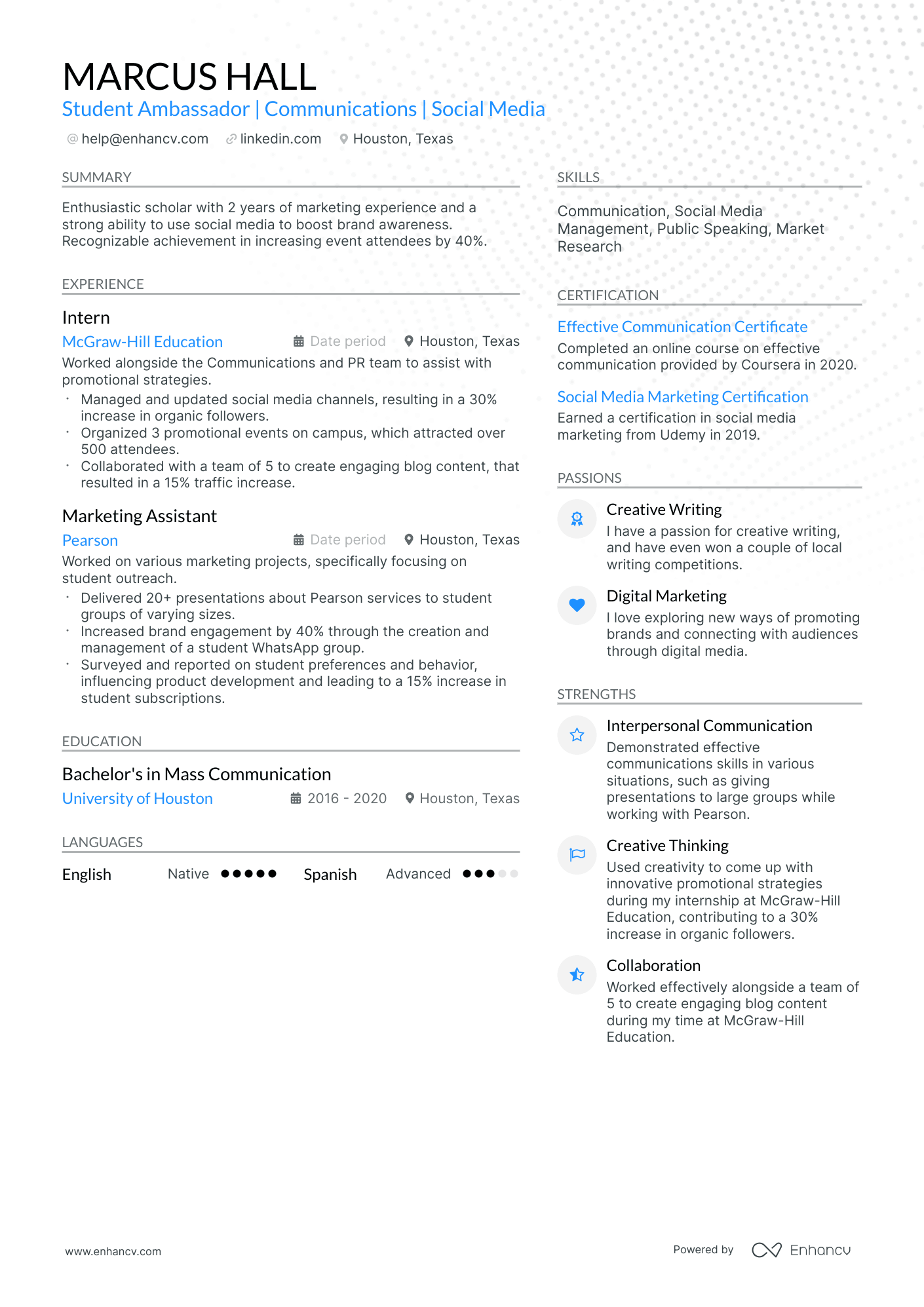 10 Student Ambassador Resume Examples & Guide for 2026