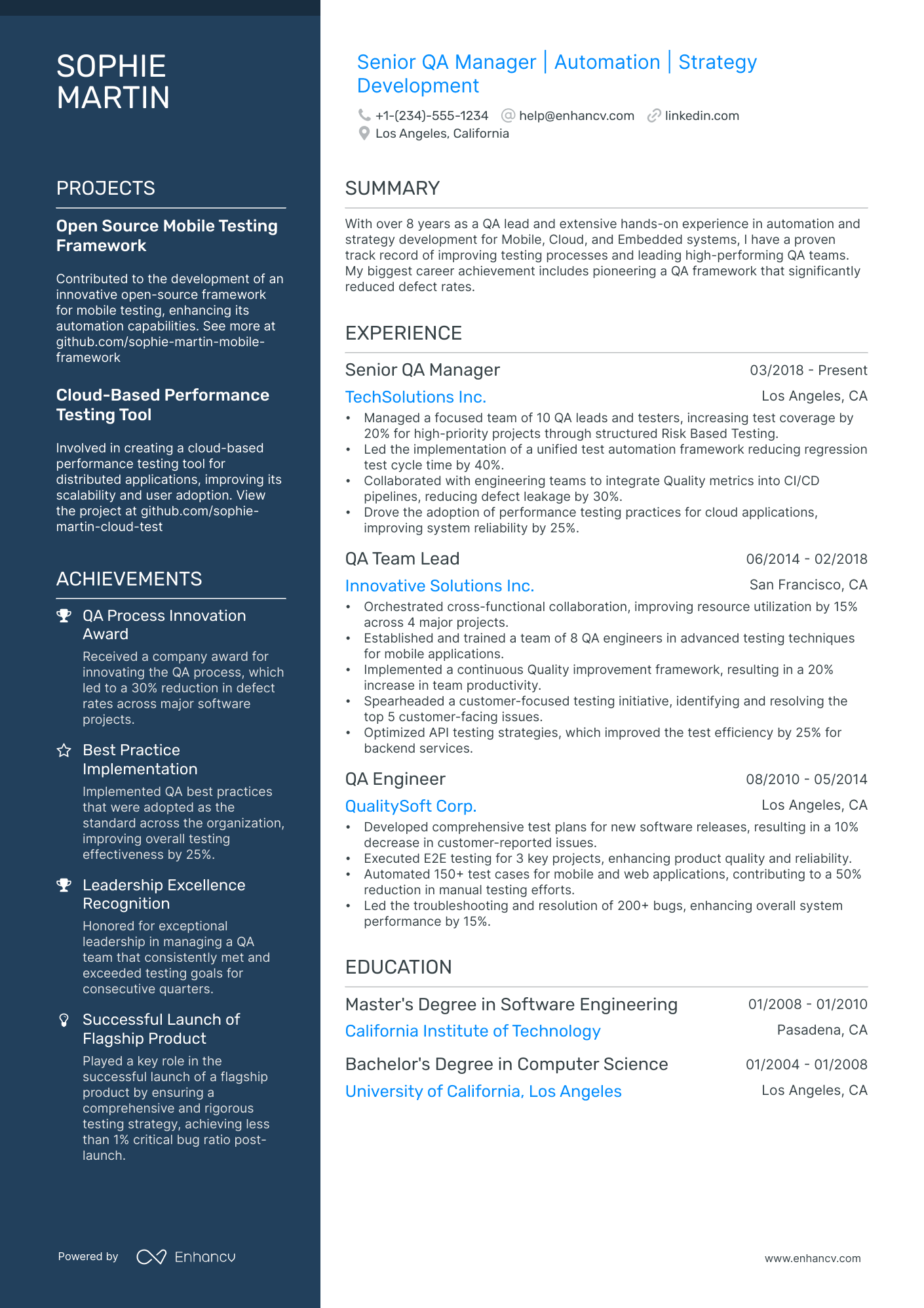 5 Software QA Manager Resume Examples & Guide for 2024