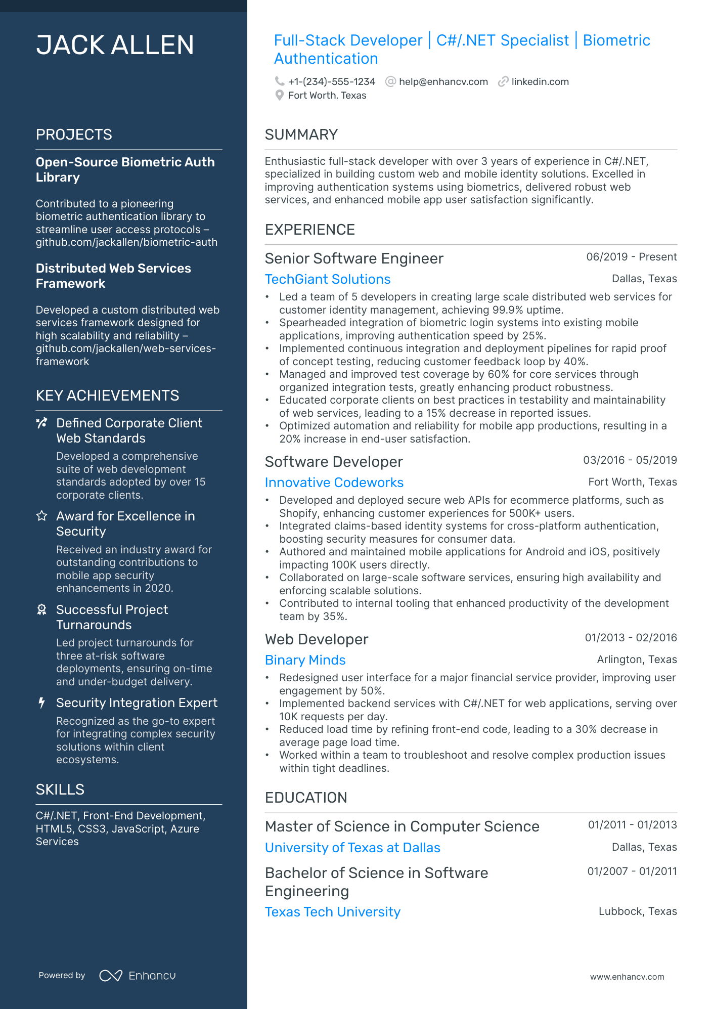 10 Senior Developer Resume Examples & Guide for 2026