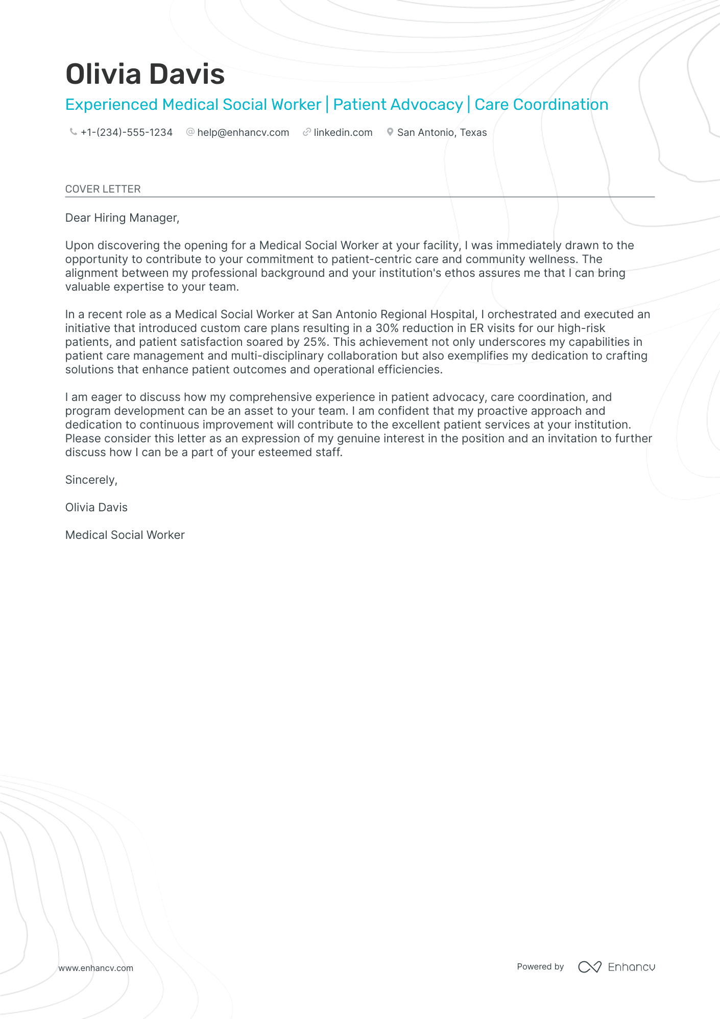 9 Professional Social Worker Cover Letter Examples and Template for ...