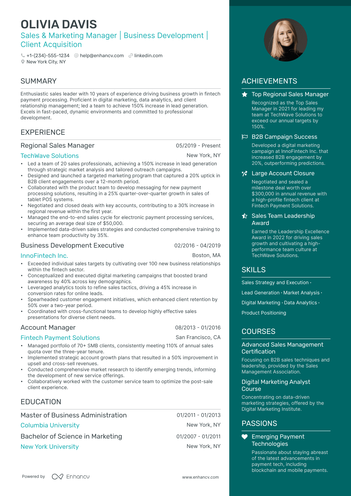 5 Sales Marketing Manager Resume Examples & Guide for 2024