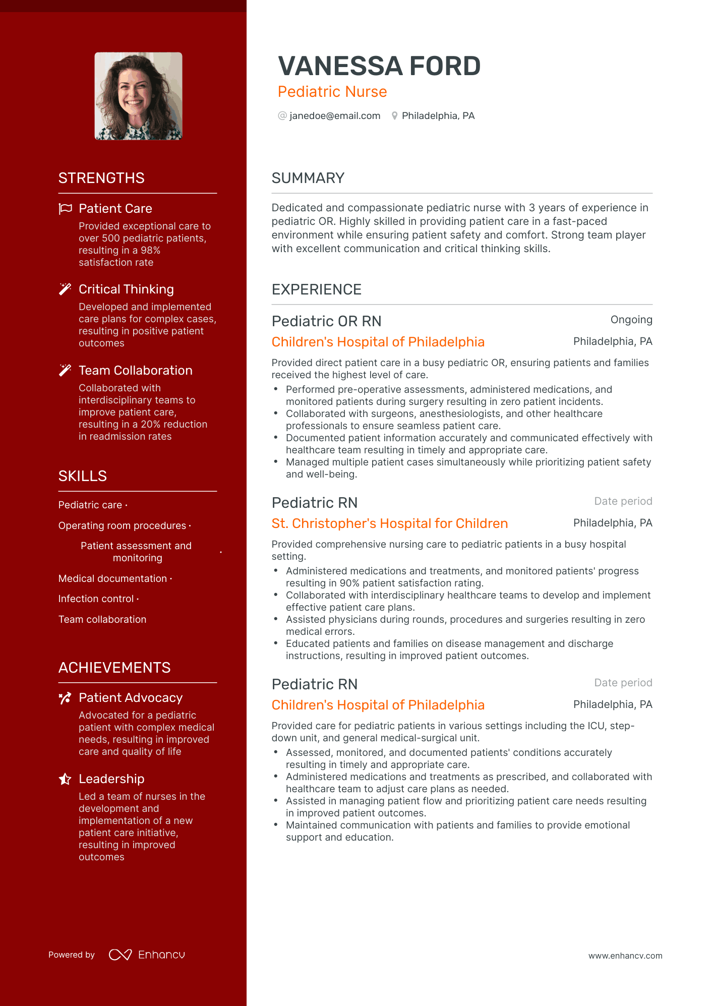 5 Pediatric Nurse Resume Examples & Guide for 2024