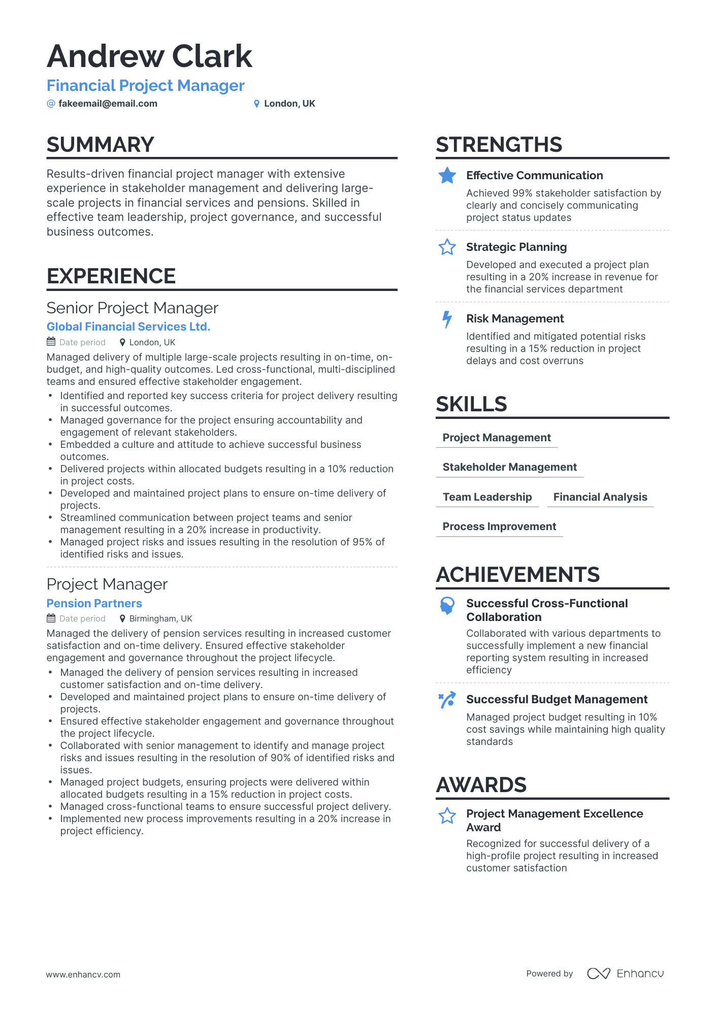 5 Financial Project Manager Resume Examples & Guide for 2023