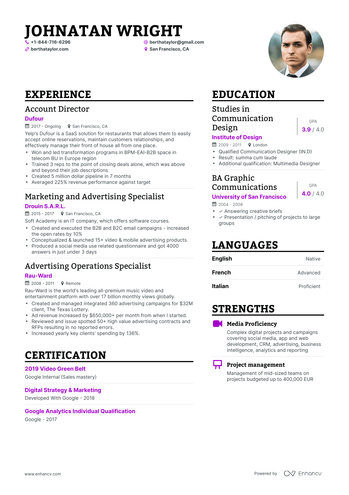 6 Advertising Resume Examples & Guide for 2023