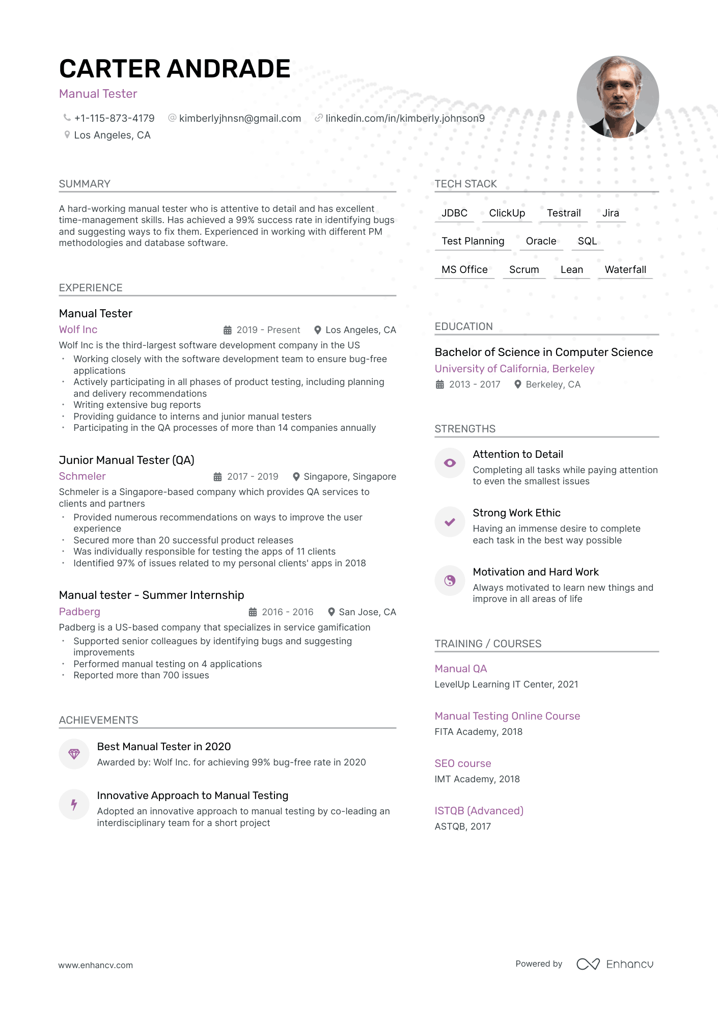 6 Manual Tester Resume Examples & Guide for 2024