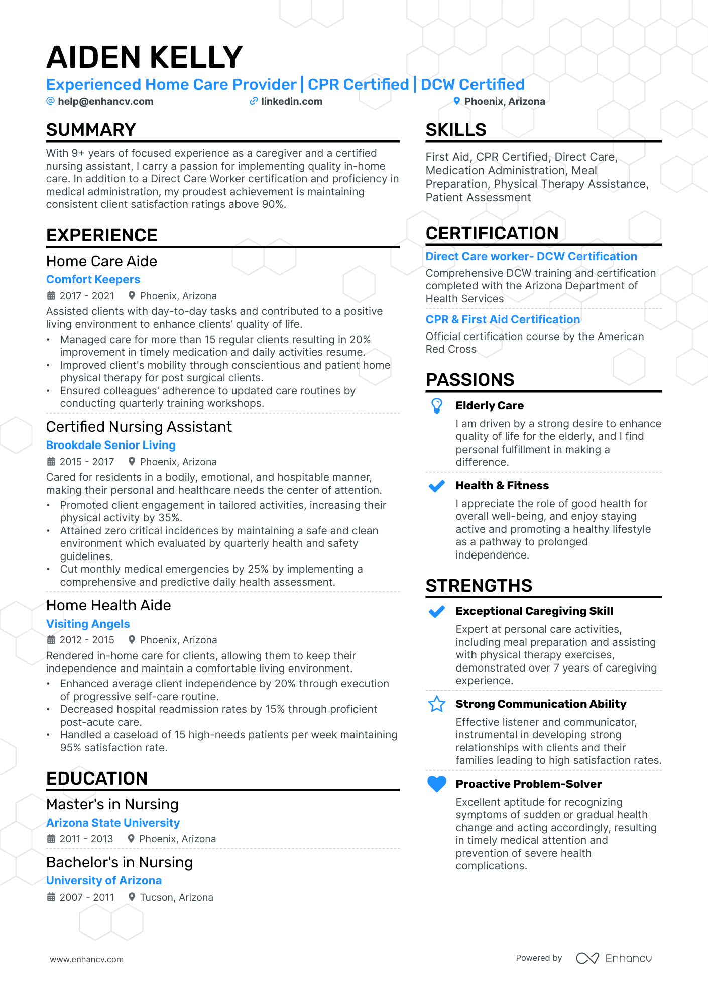 10 Elderly Caregiver Resume Examples & Guide for 2026