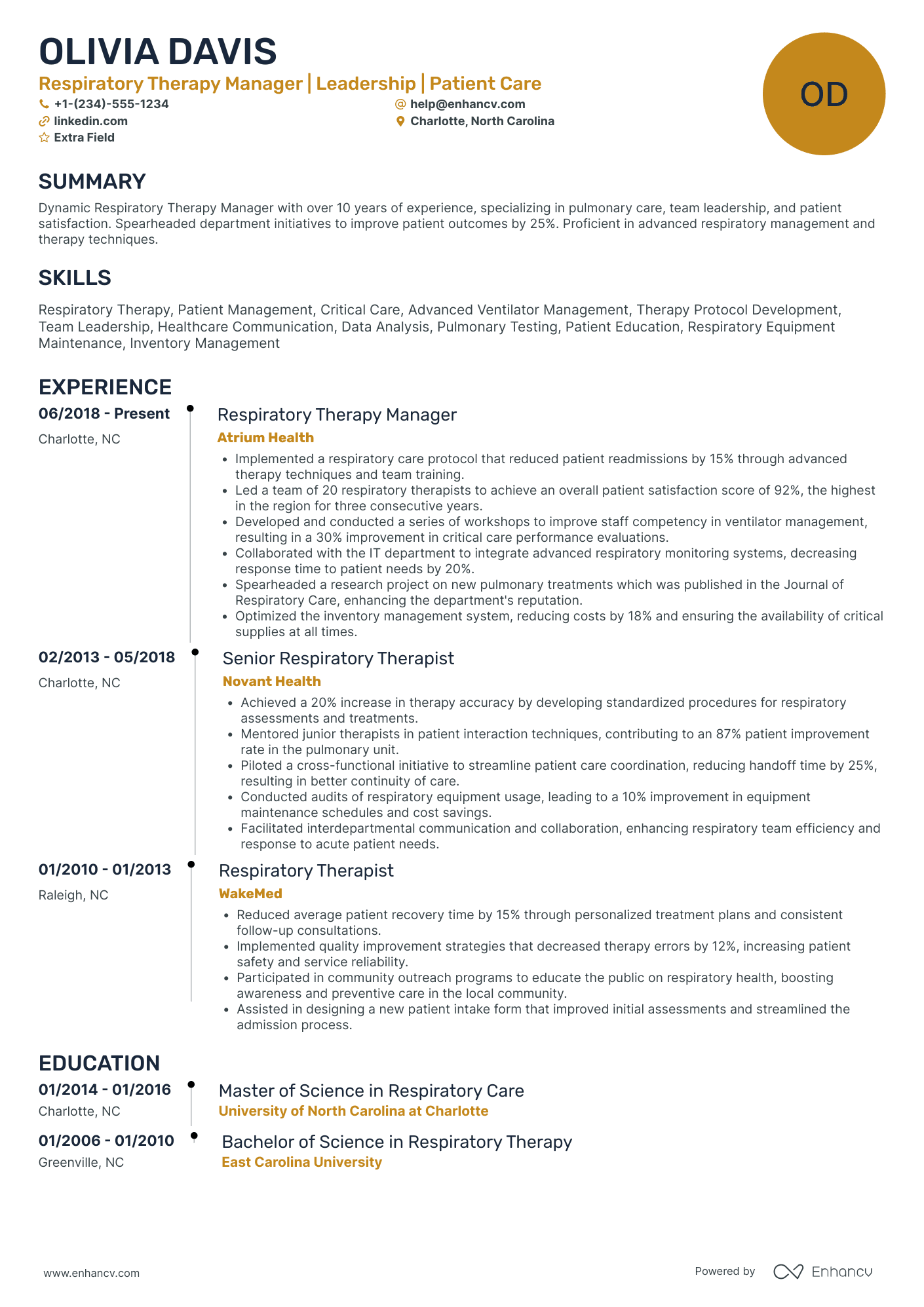 13 Respiratory Therapist Resume Examples & Guide for 2025