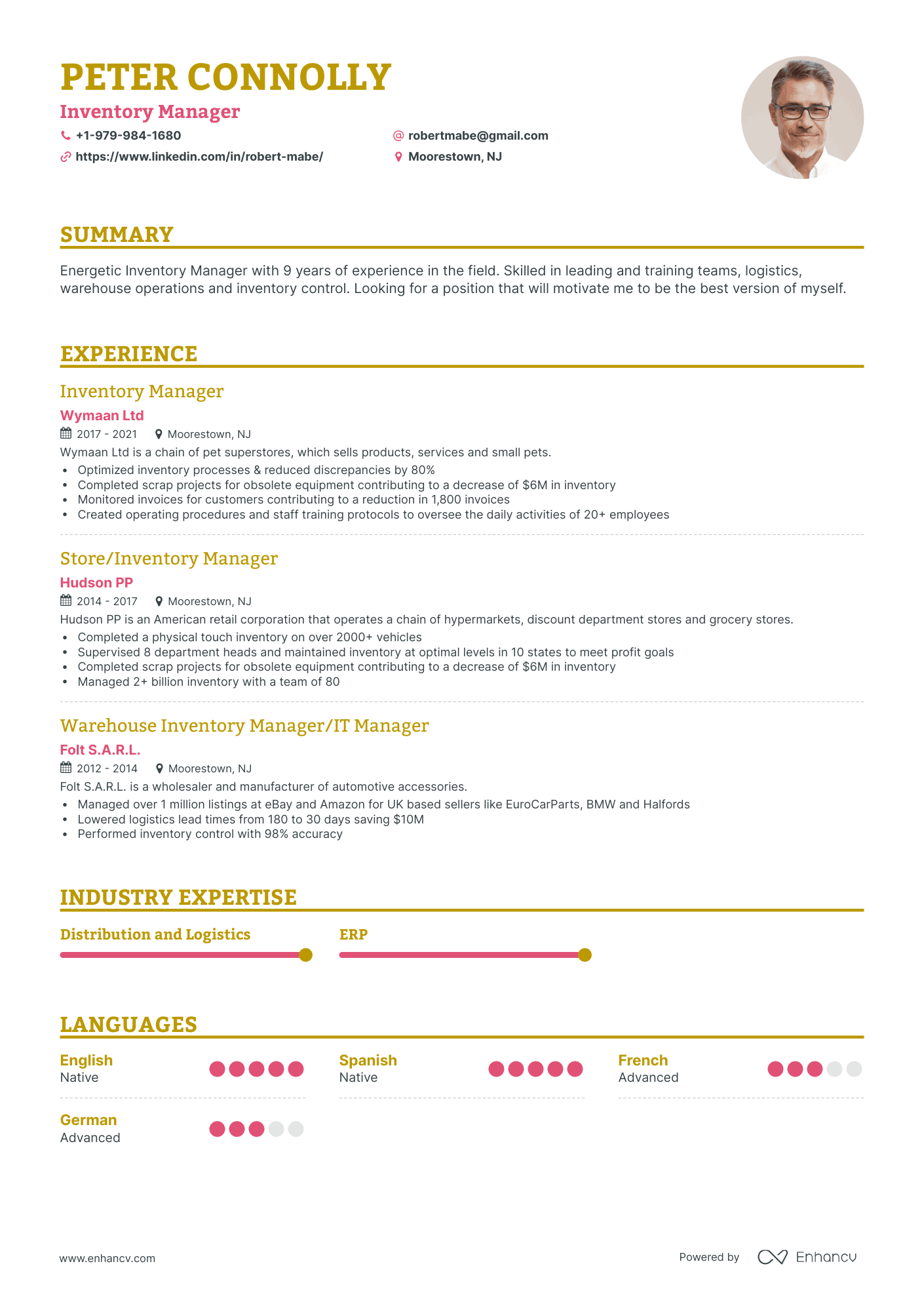 5 Inventory Manager Resume Examples & Guide for 2023