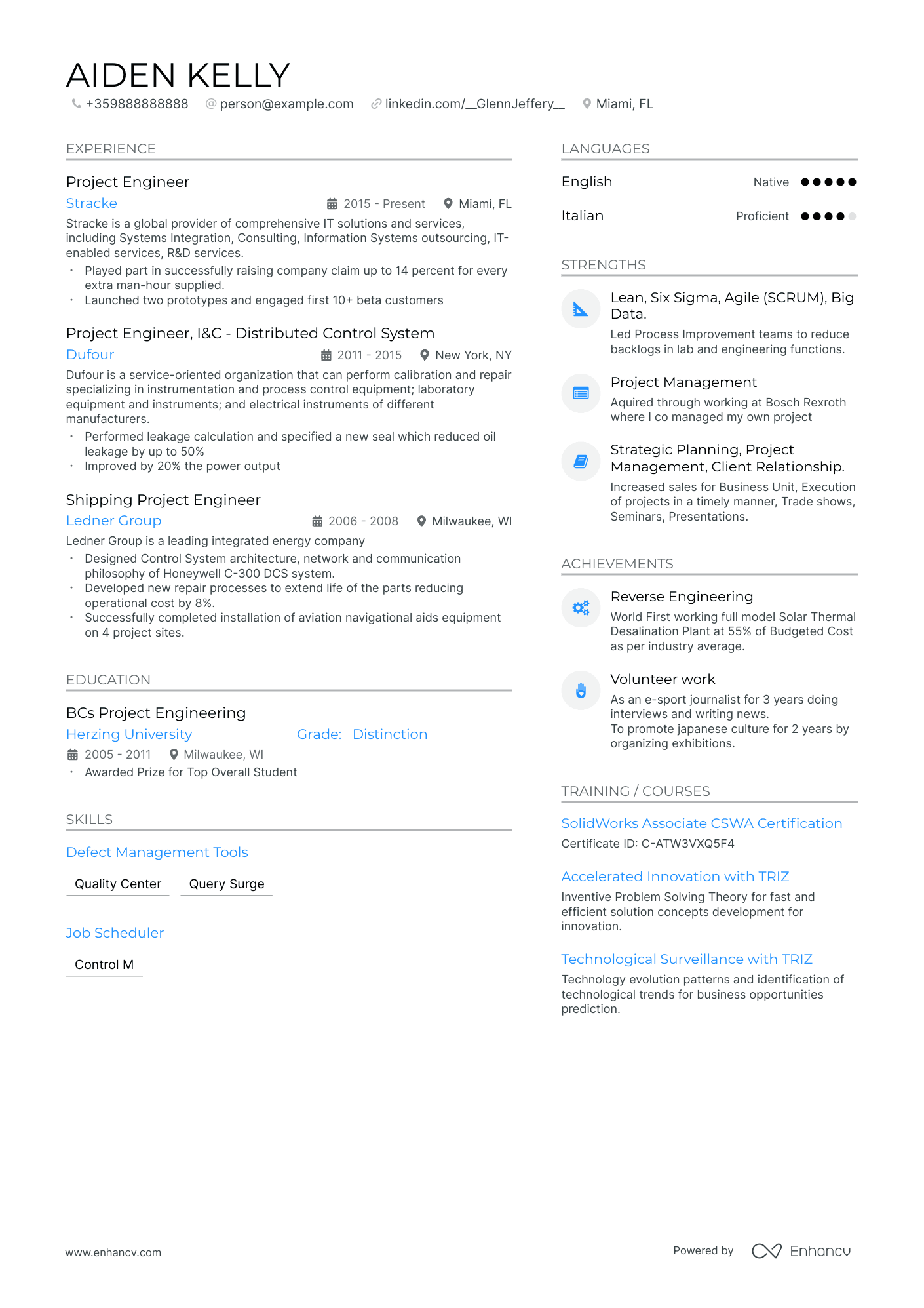 5 Project Engineer Resume Examples & Guide for 2025
