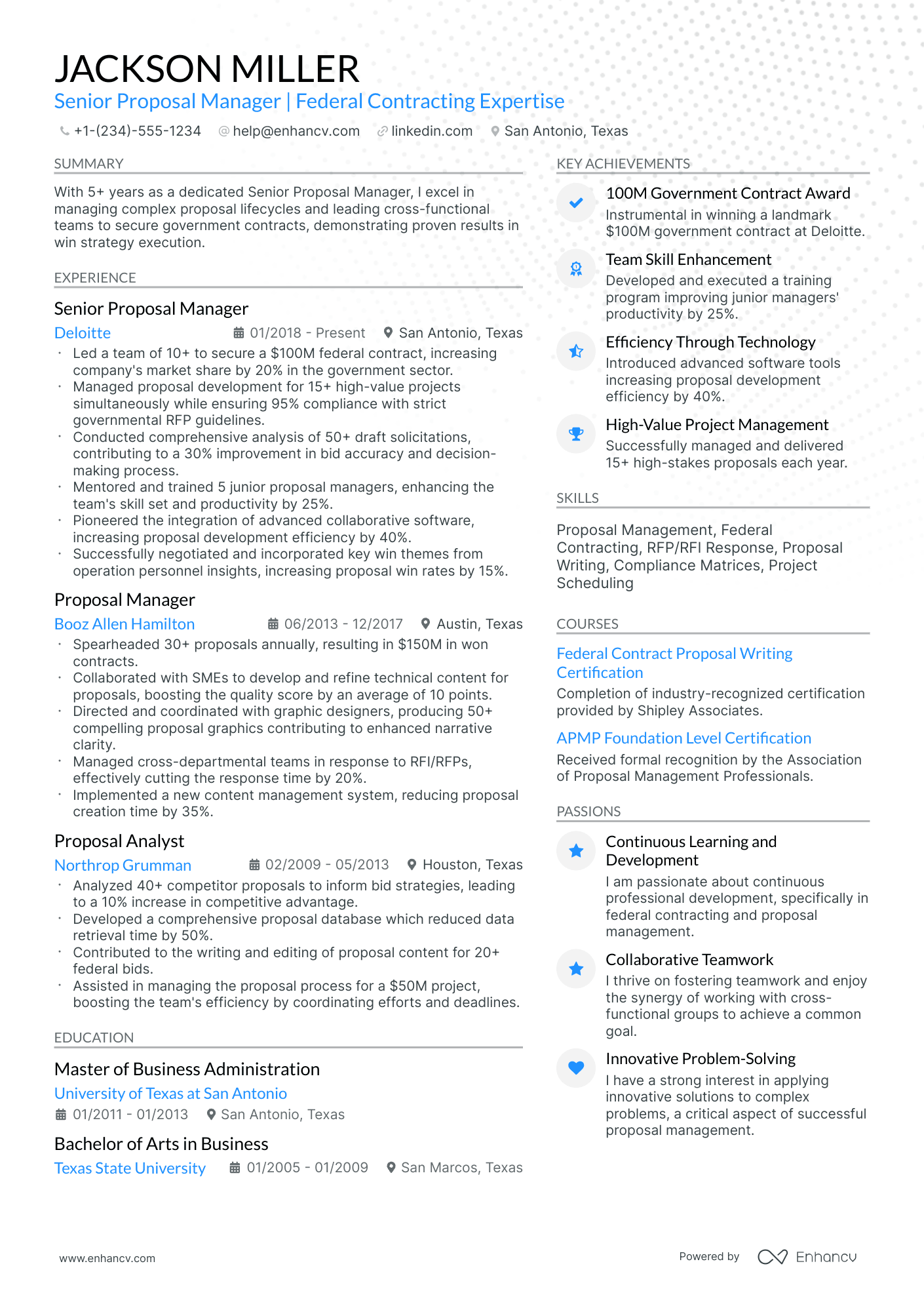 10 Proposal Manager Resume Examples & Guide for 2025