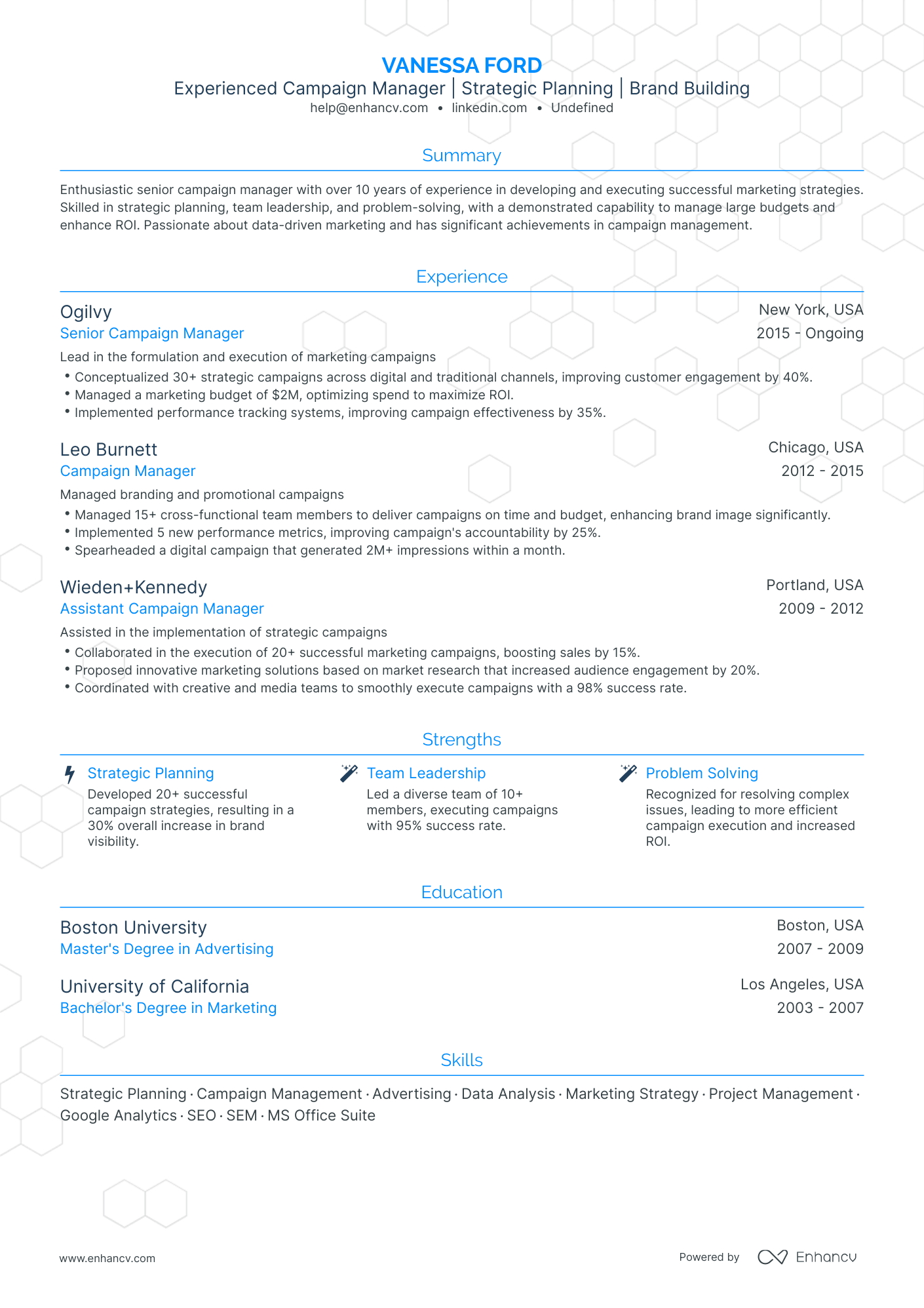 5 Campaign Manager Resume Examples & Guide for 2024