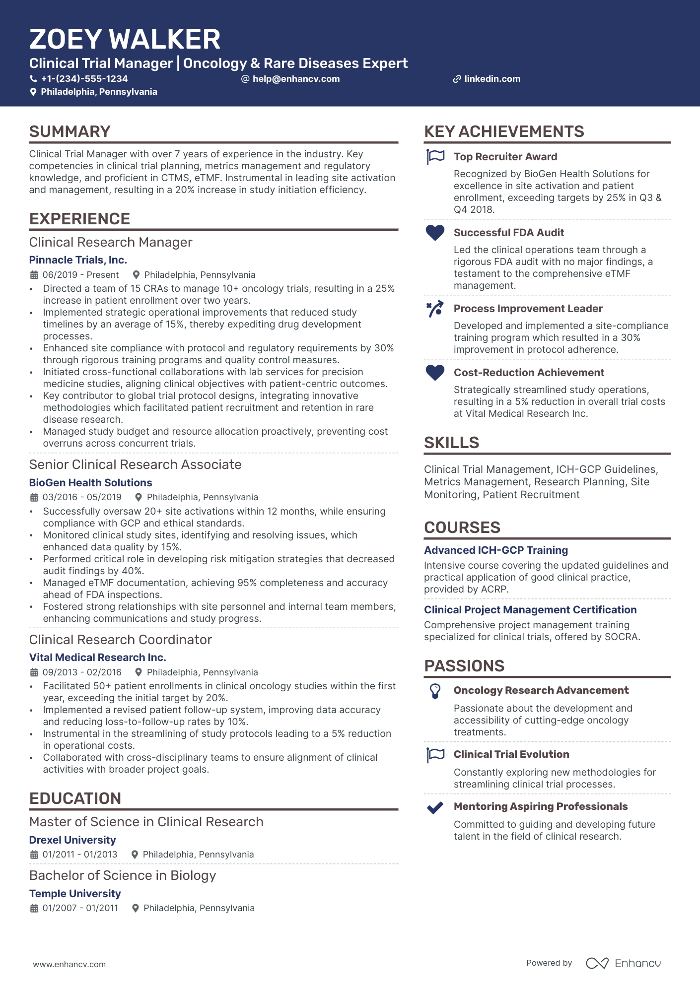 10 Clinical Trial Manager Resume Examples & Guide for 2026