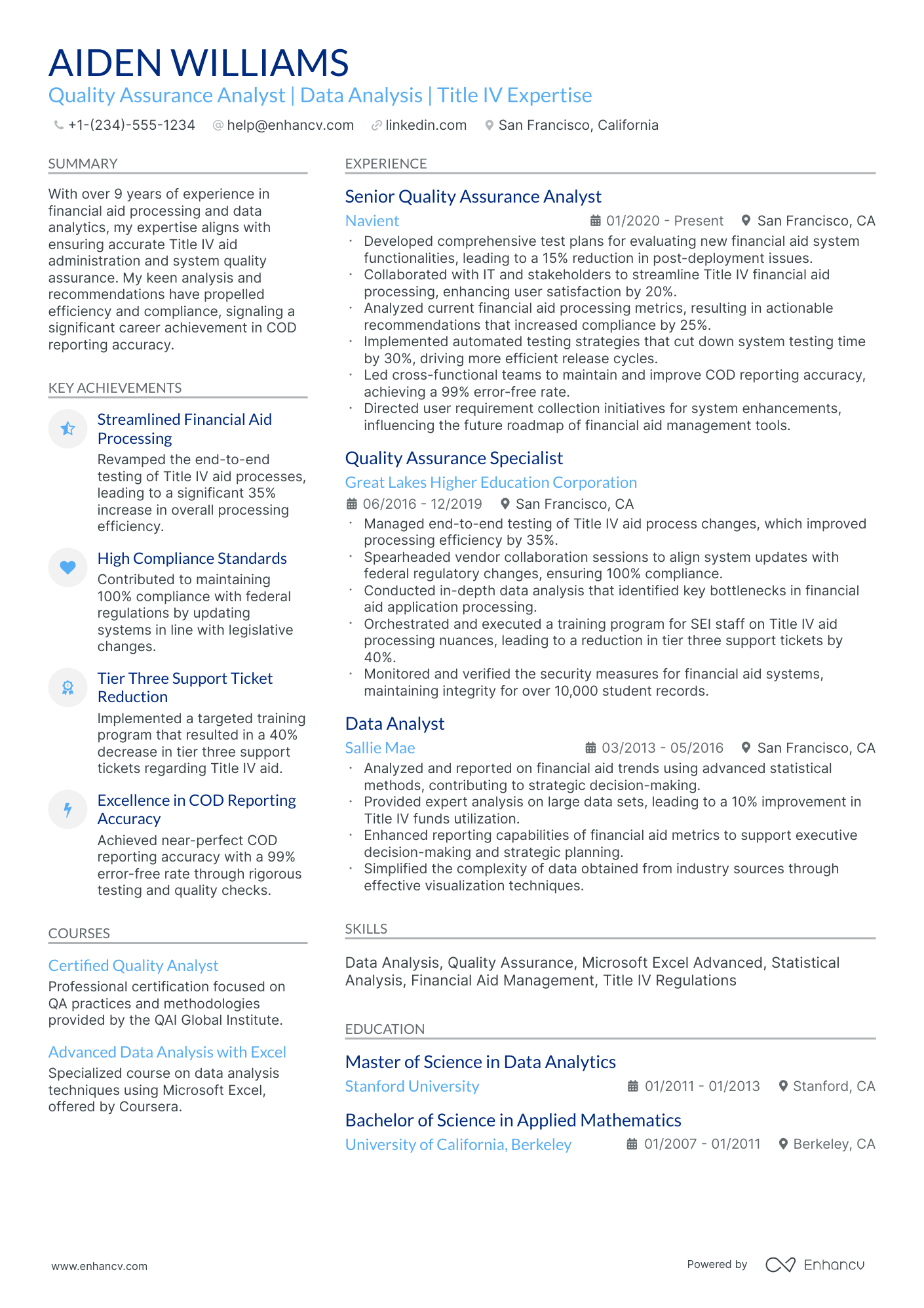 10 Quality Assurance Analyst Resume Examples & Guide for 2025
