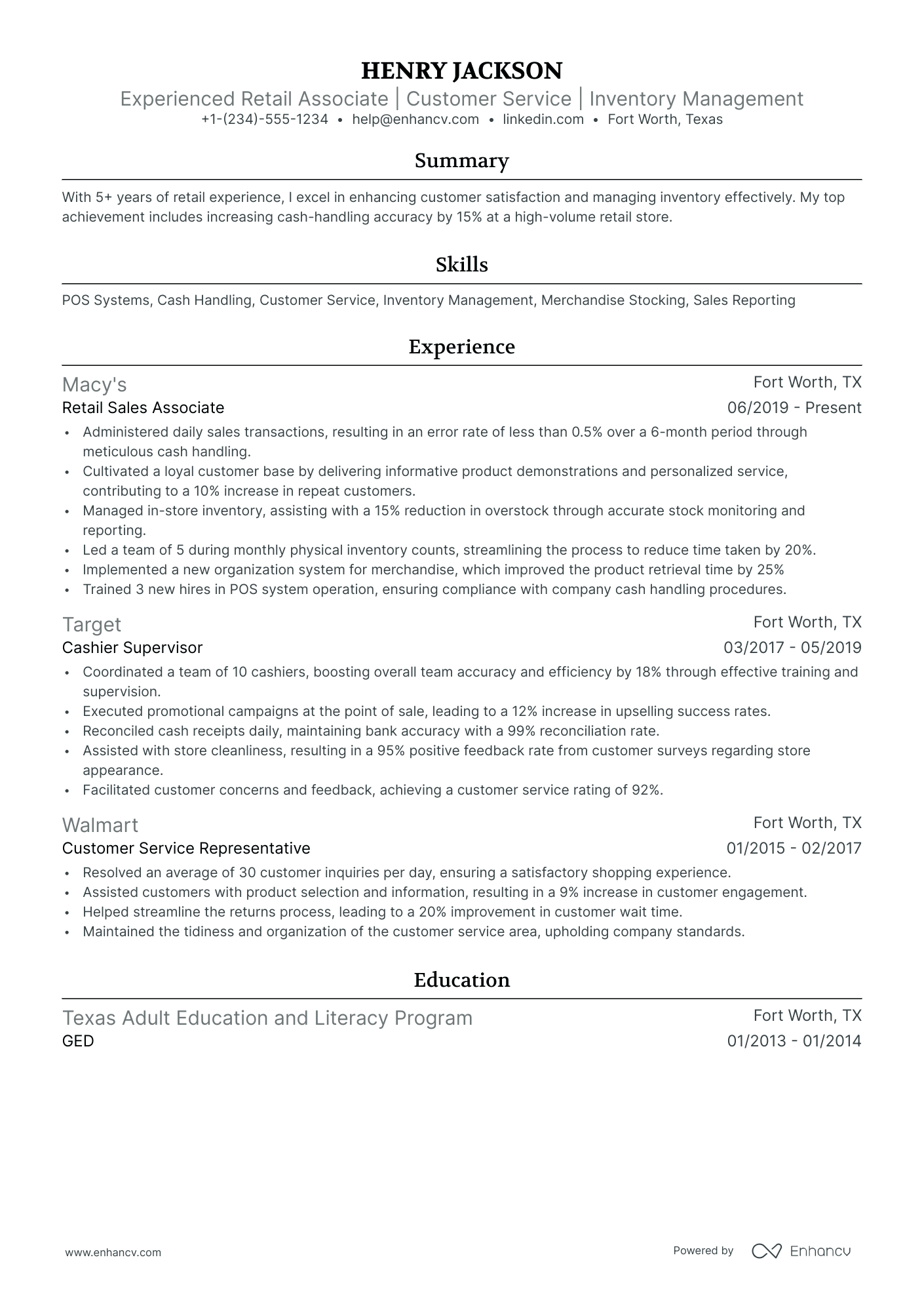 10 Sales Cashier Resume Examples & Guide for 2026