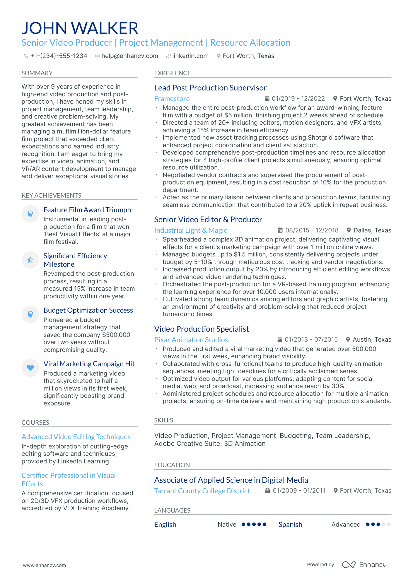 10 Freelance Producer Resume Examples & Guide for 2025