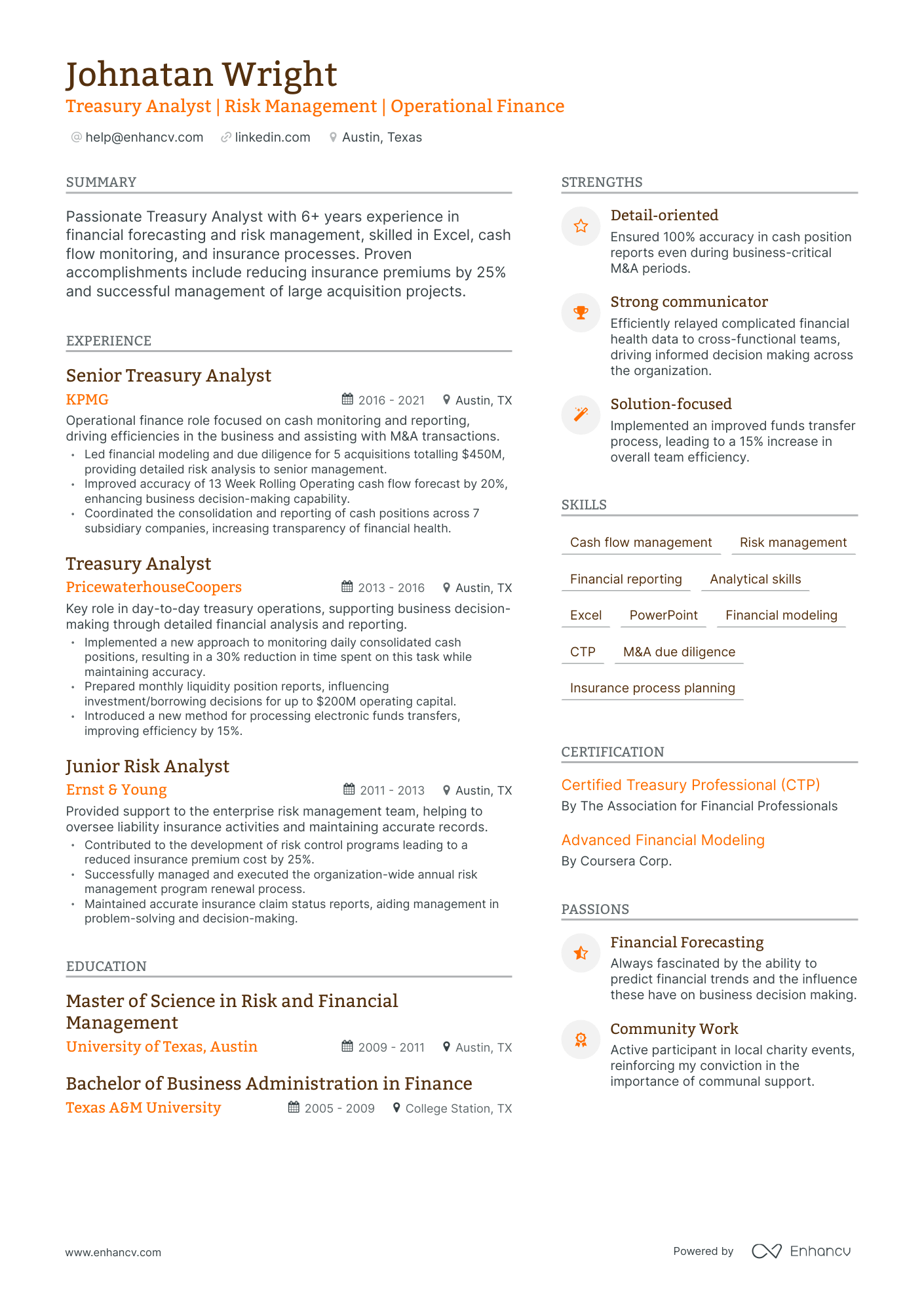 5 Treasury Analyst Resume Examples & Guide for 2024