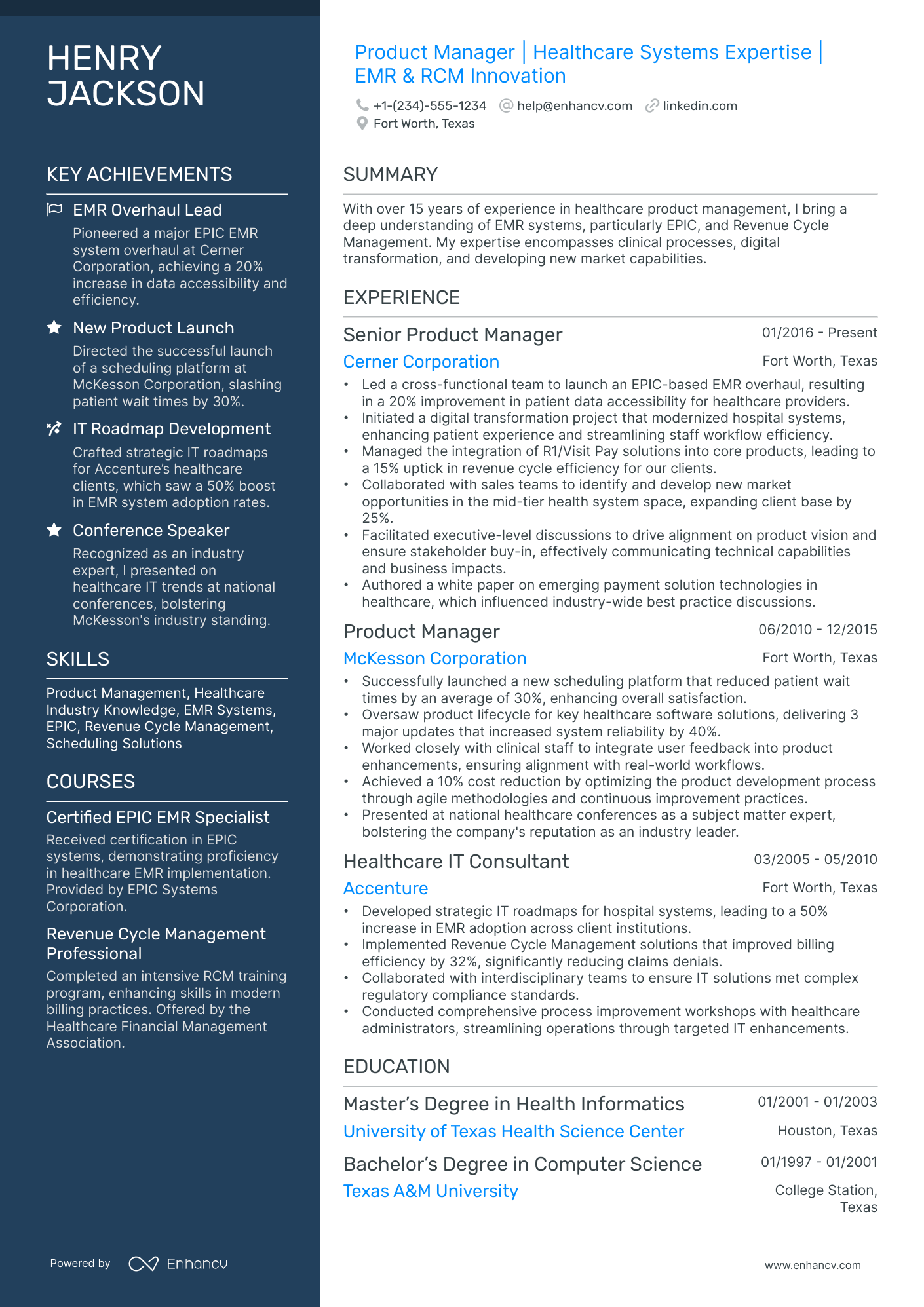 10 Healthcare Product Manager Resume Examples & Guide for 2026