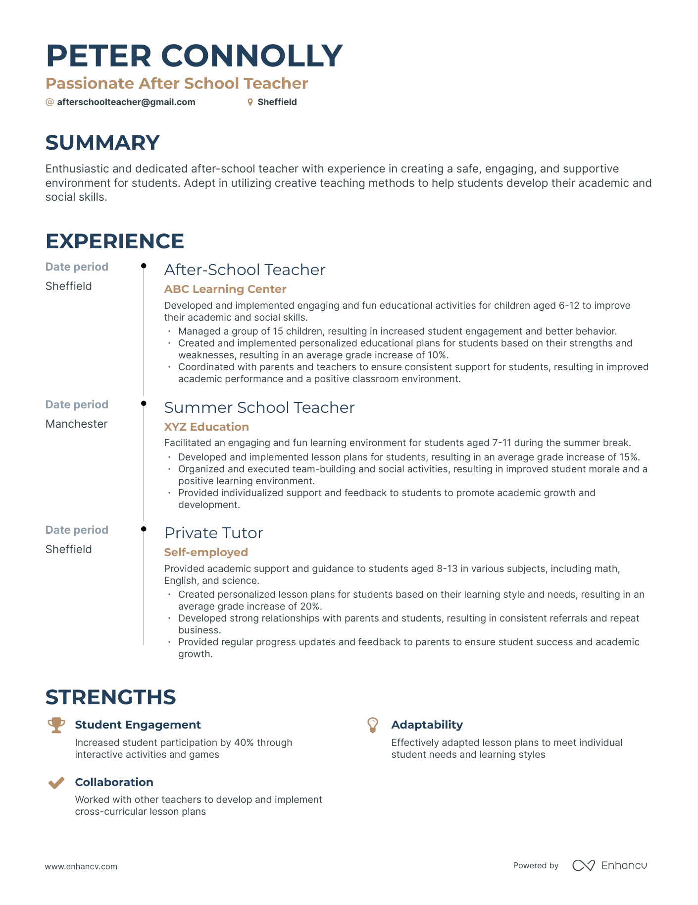 3 After School Teacher Resume Examples & Guide for 2024