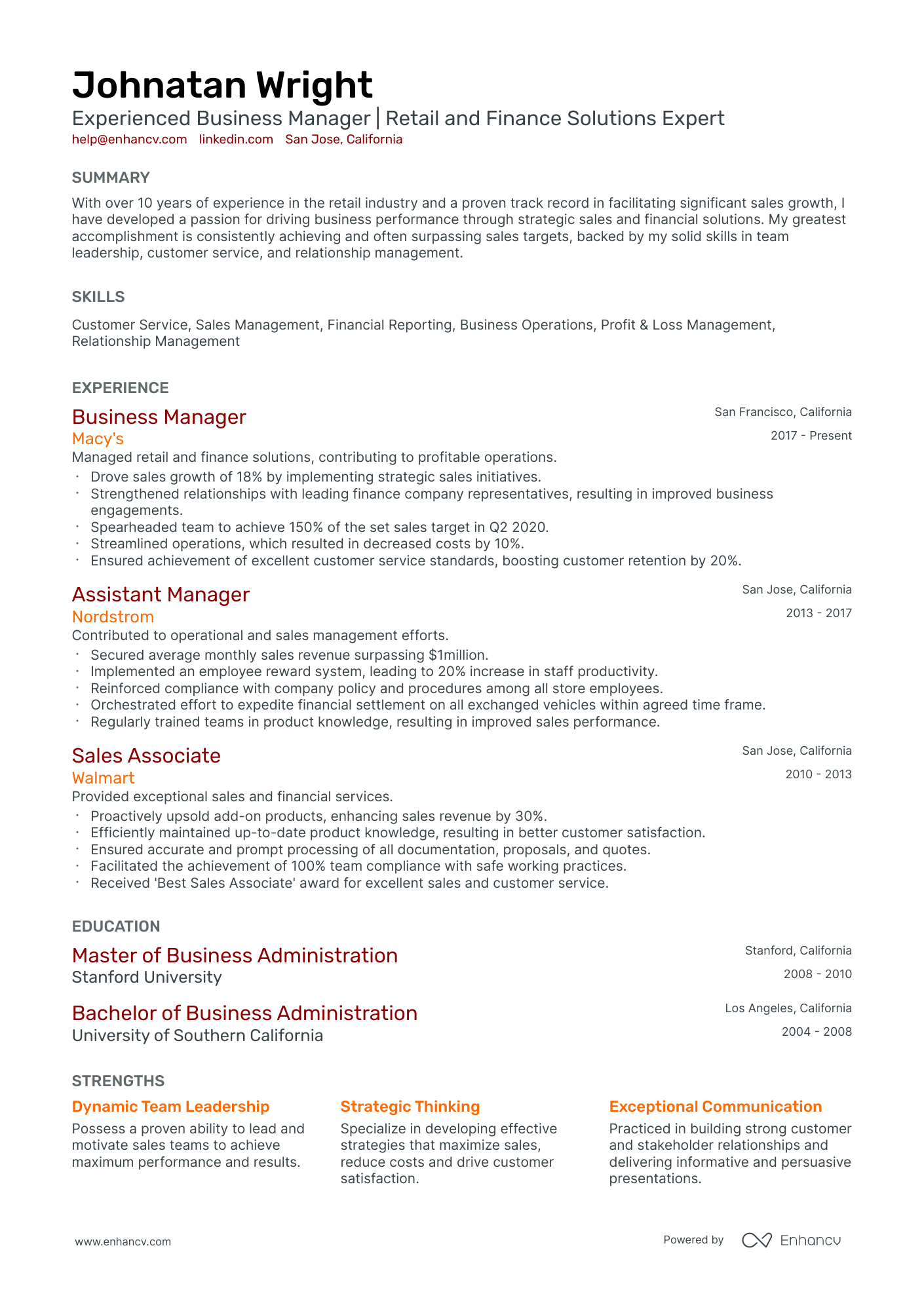 10 Business Manager Resume Examples & Guide for 2025