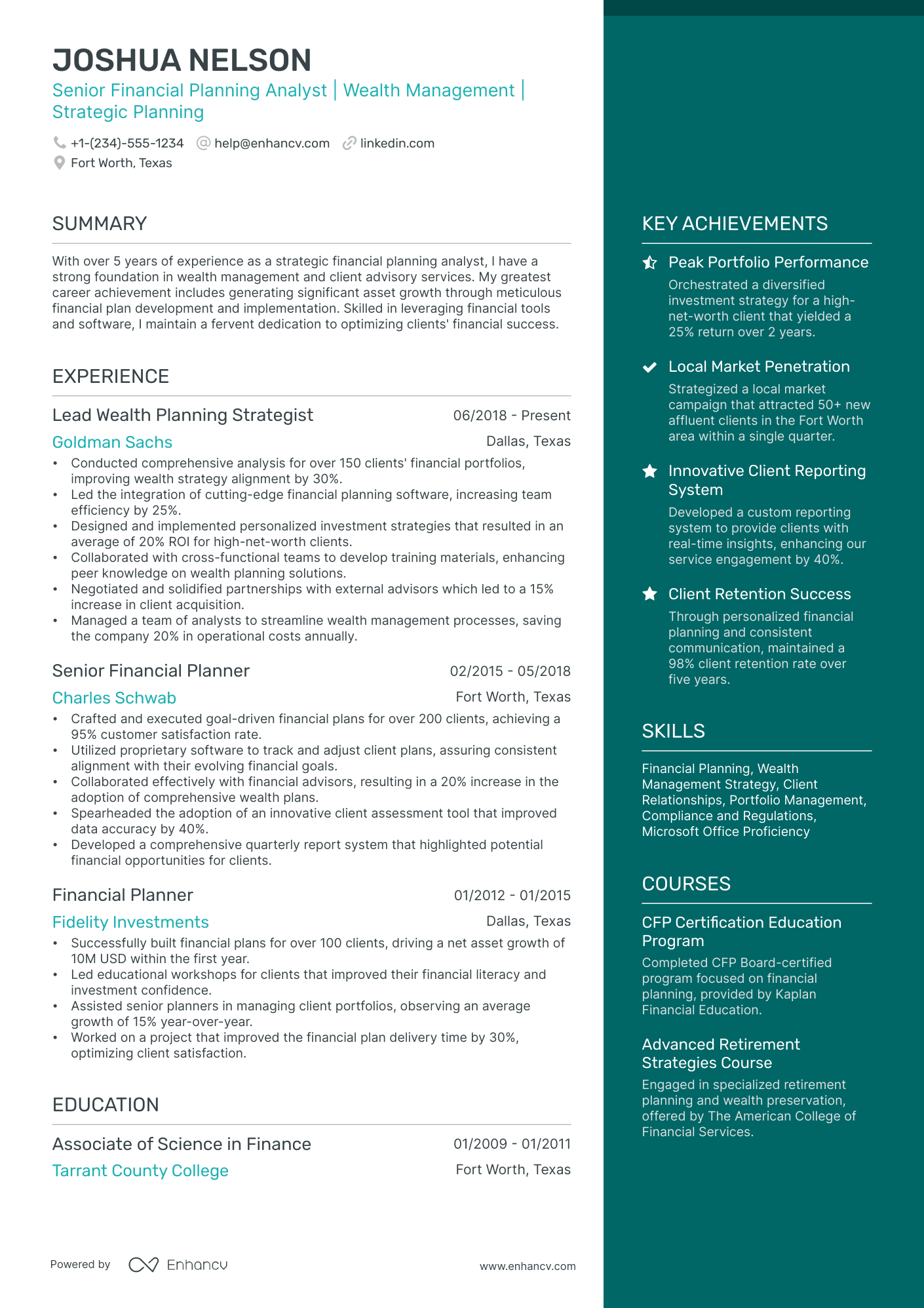 10 Financial Planning Analyst Resume Examples & Guide for 2025