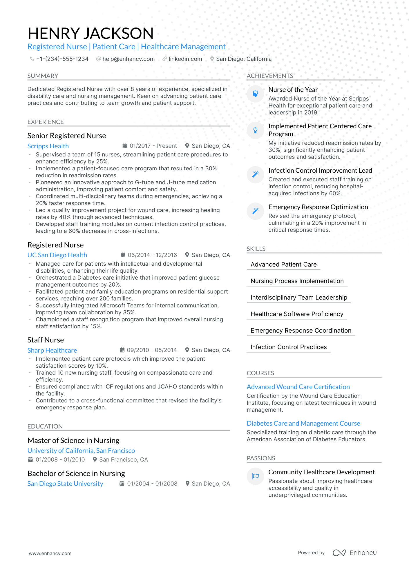 5 Head Nurse Resume Examples & Guide for 2024