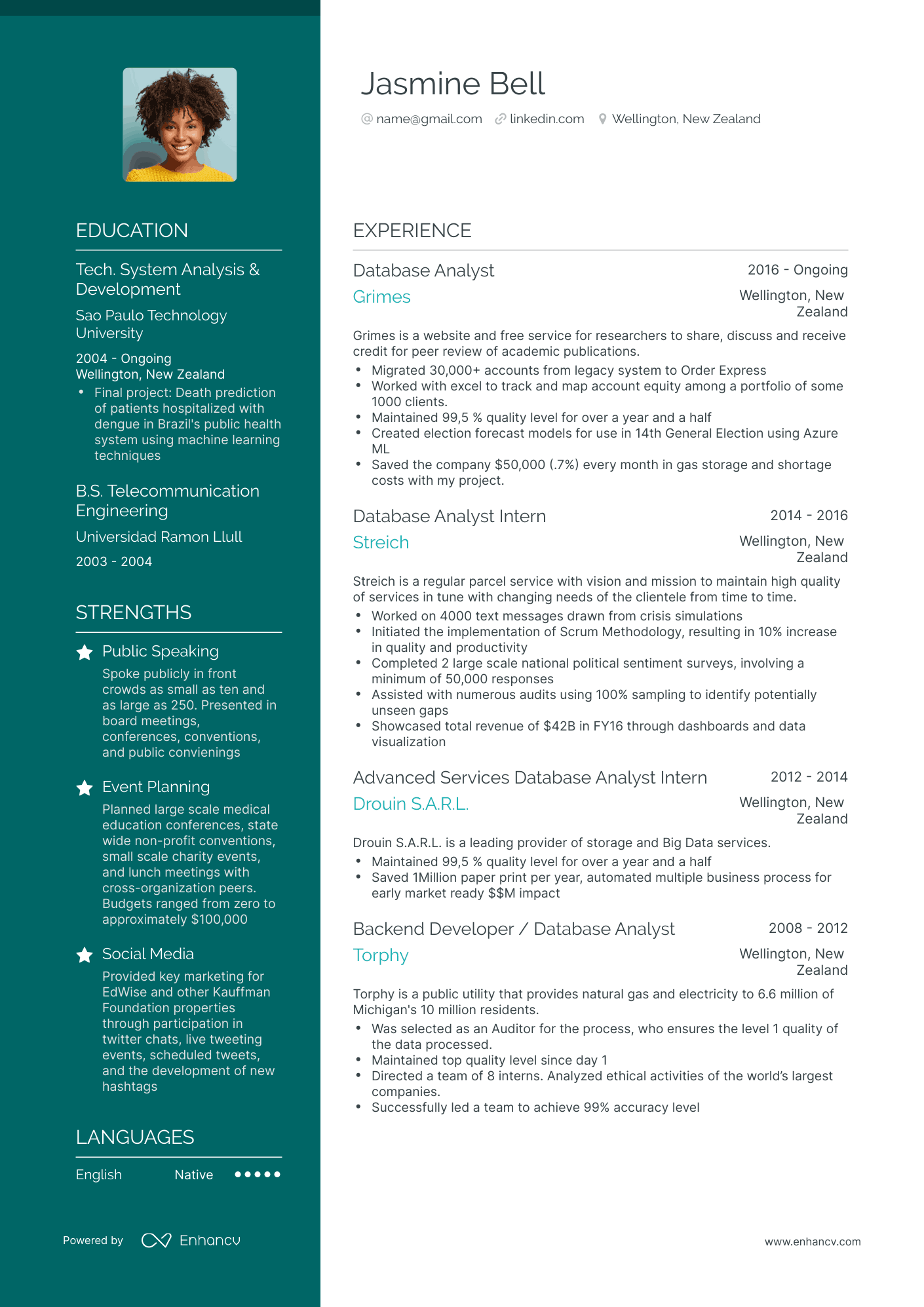 13 Database Engineer Resume Examples & Guide for 2024