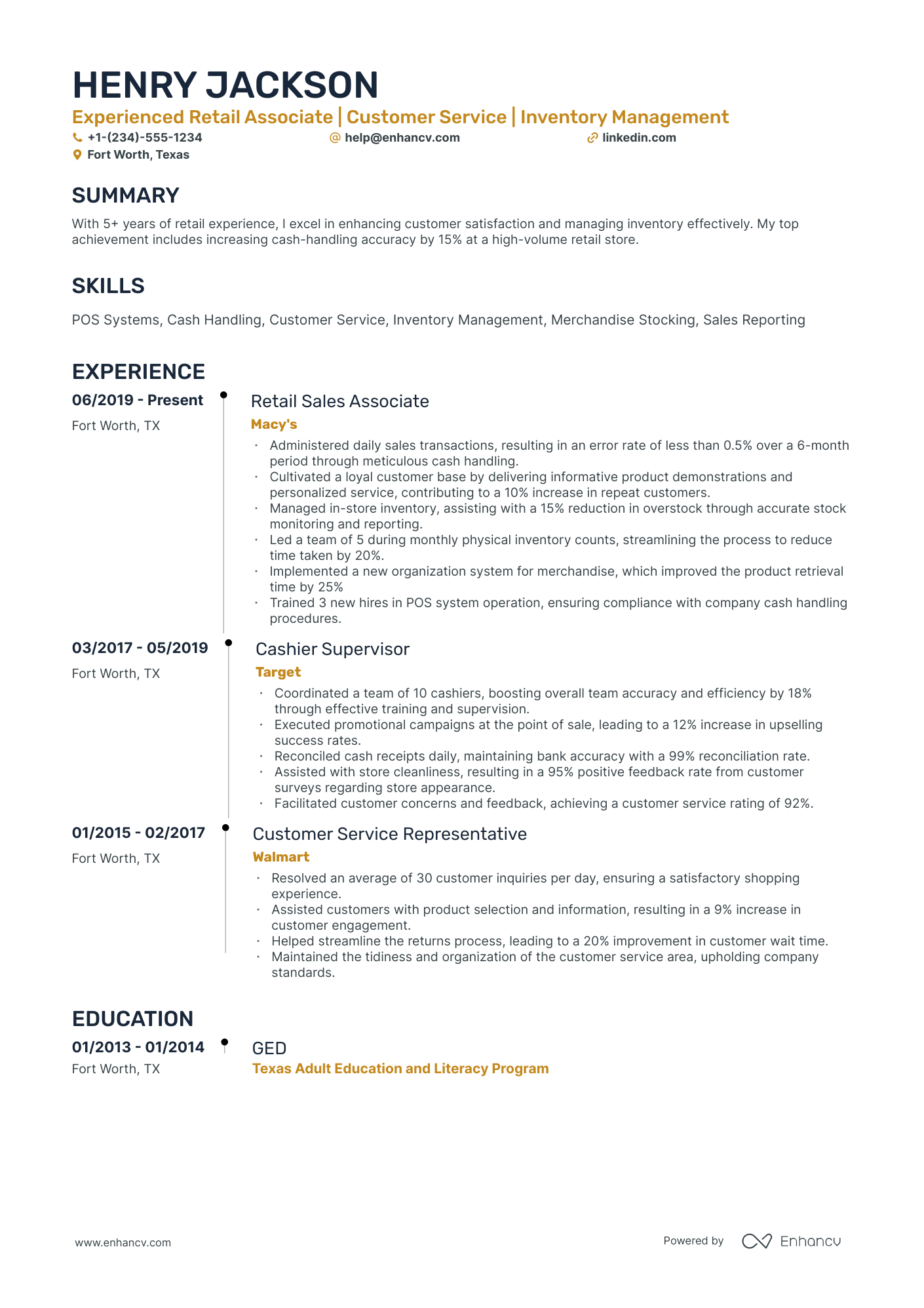 10 Sales Cashier Resume Examples & Guide for 2026