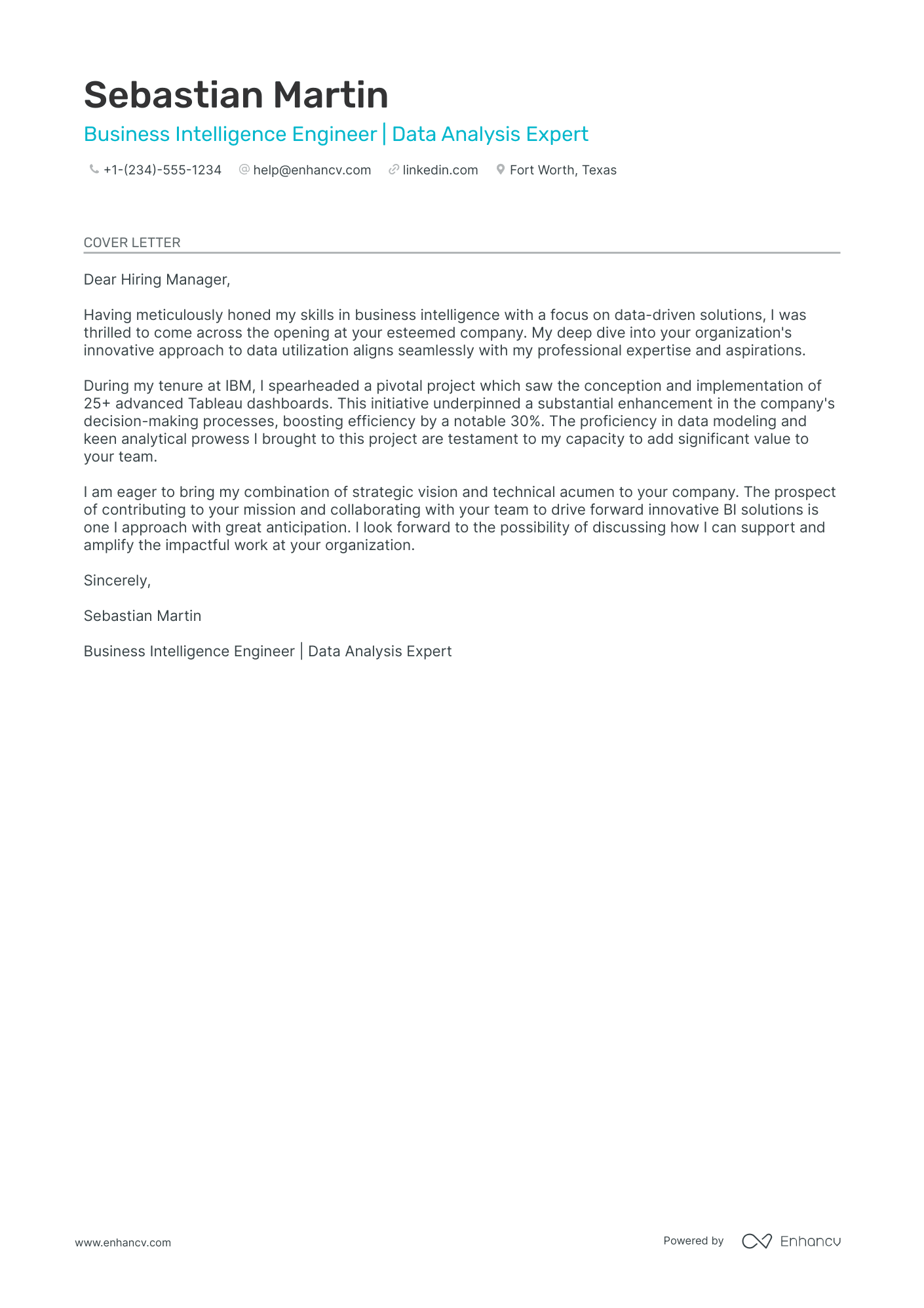 21 Professional Data Engineer Cover Letter Examples and Template for ...