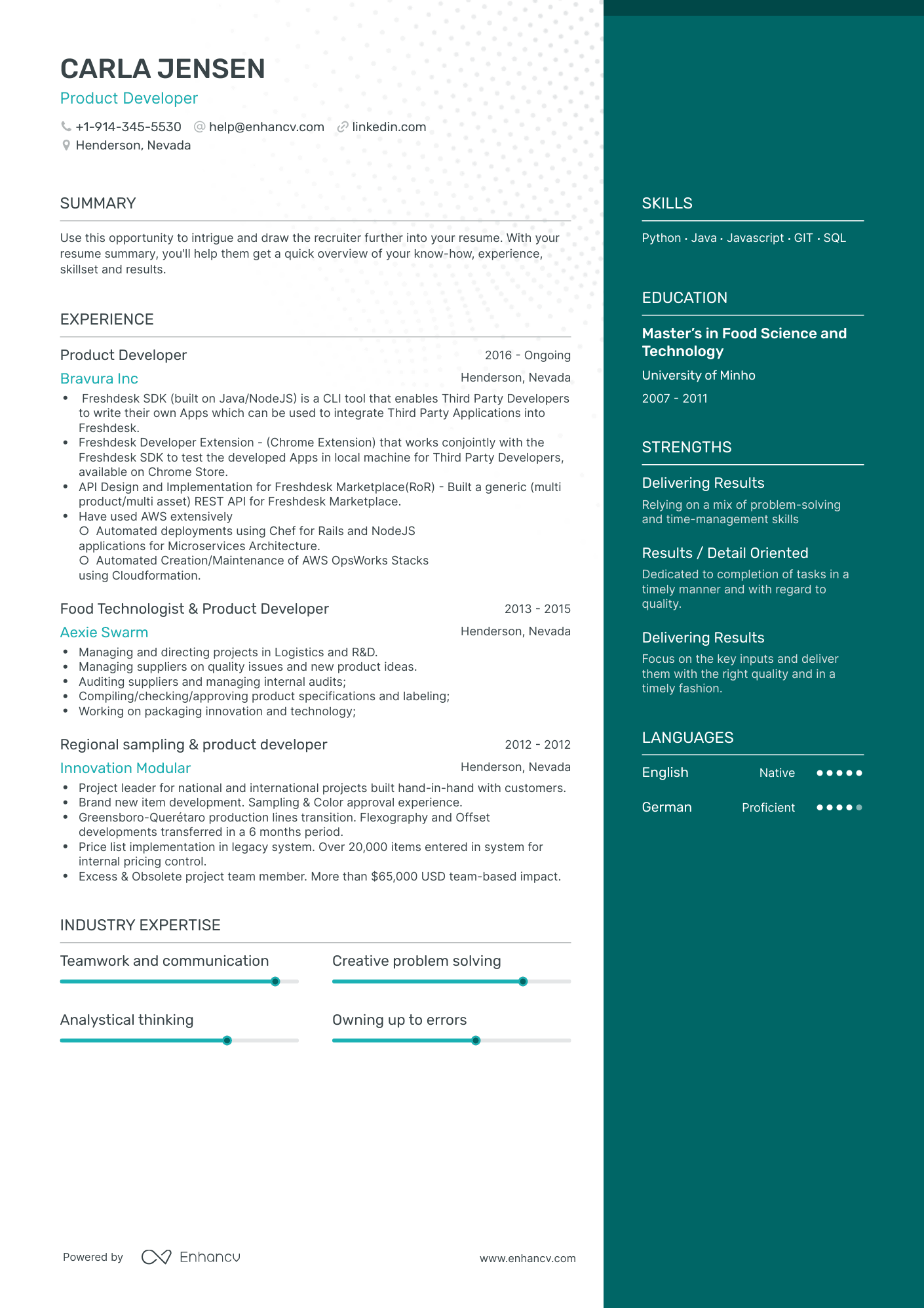 Product Developer Resume Examples & Guide for 2023 (Layout, Skills ...
