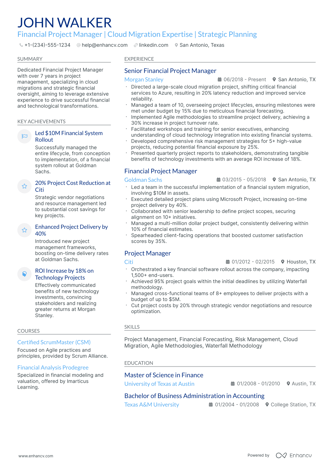 10 Financial Project Manager Resume Examples & Guide for 2026