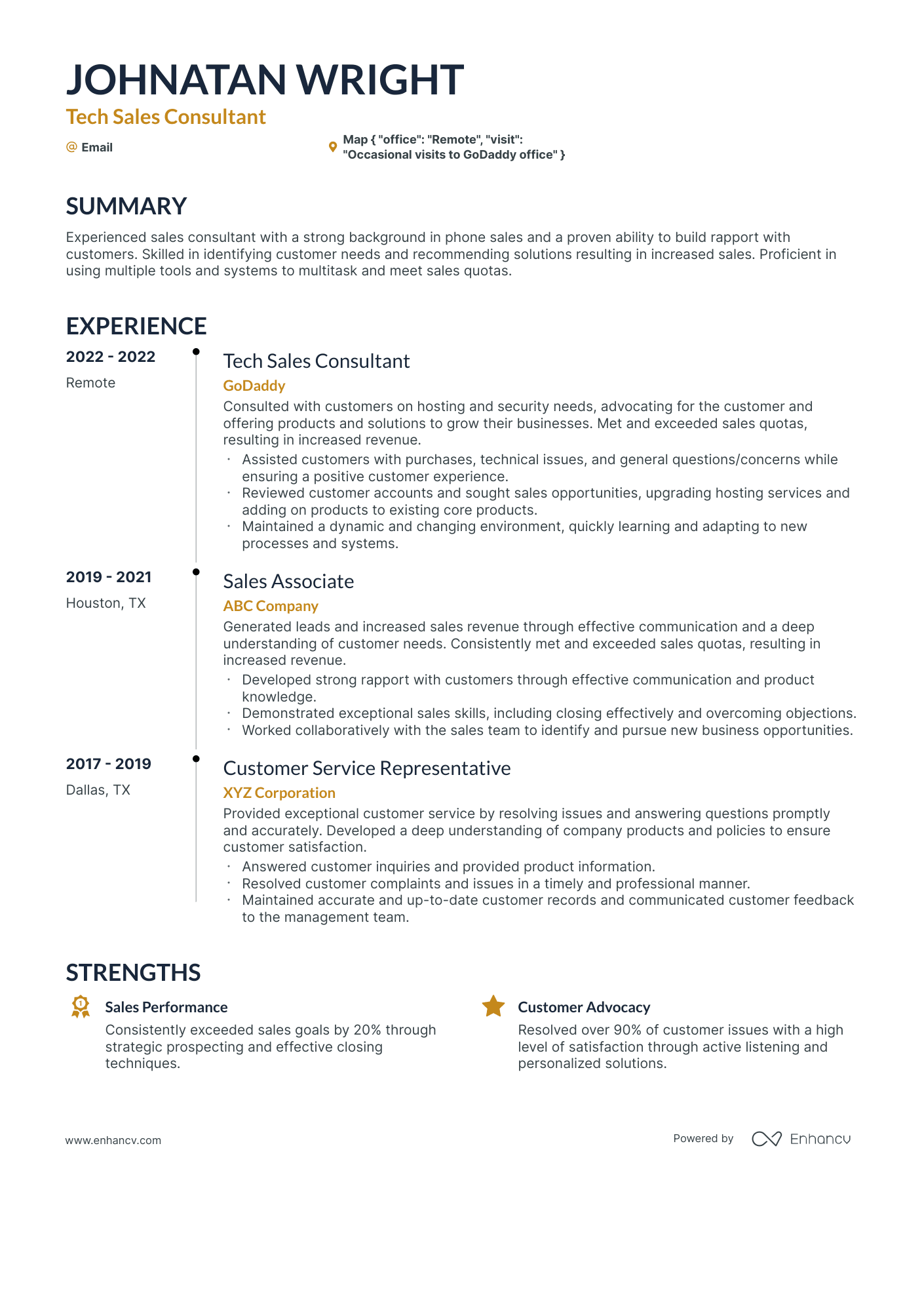 5 Tech Sales Resume Examples & Guide for 2024