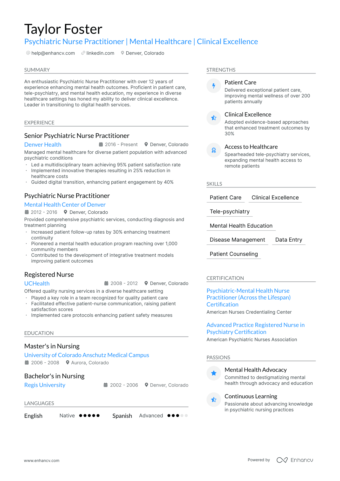 5 Psychiatric Nurse Practitioner Resume Examples & Guide for 2024