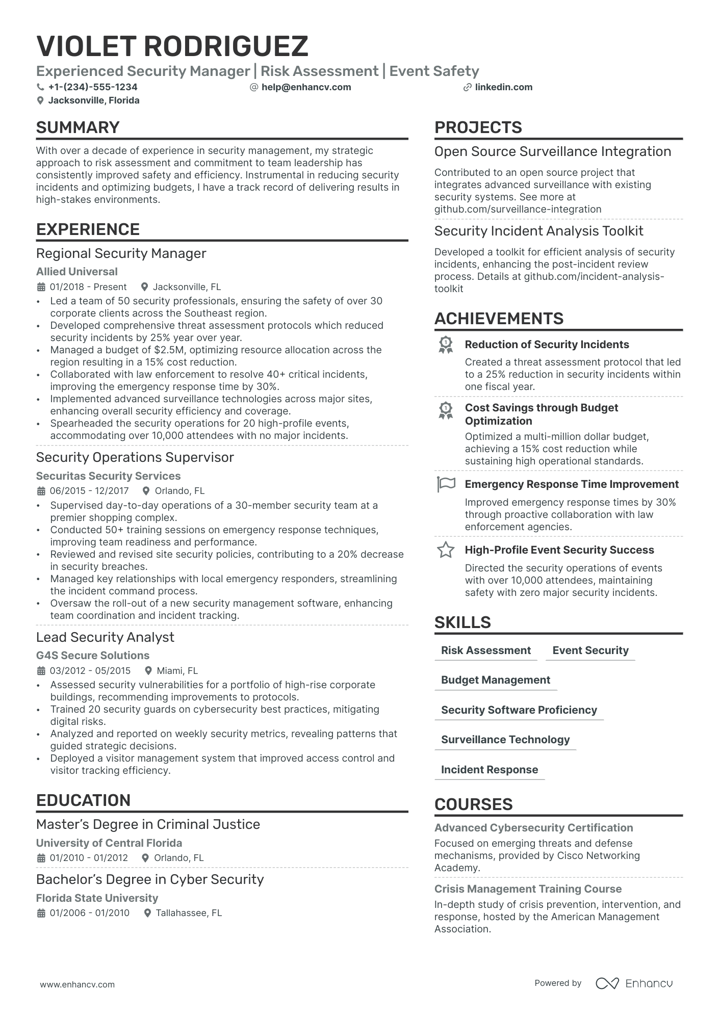 23 Security Manager Resume Examples That Got Jobs for 2026