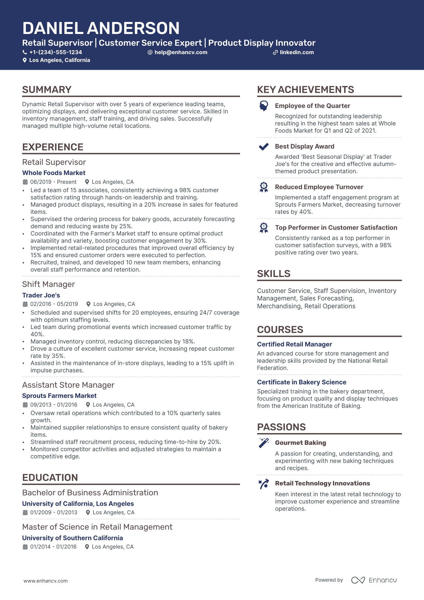 10 Retail Sales Supervisor Resume Examples & Guide for 2026