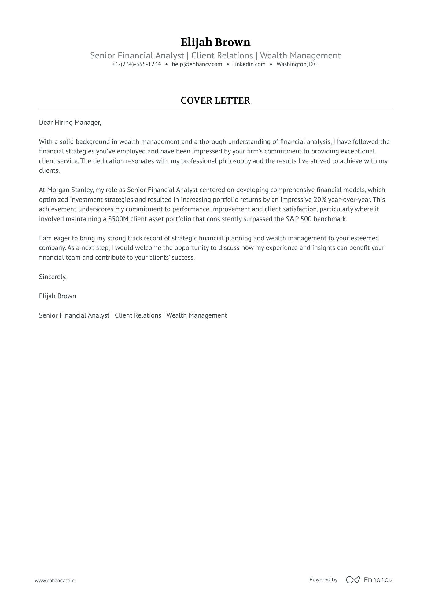 8 Professional Finance Specialist Cover Letter Examples and Template ...