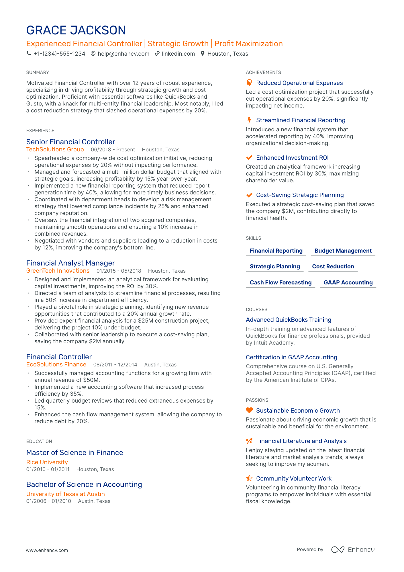 5 Financial Controller Resume Examples & Guide for 2024