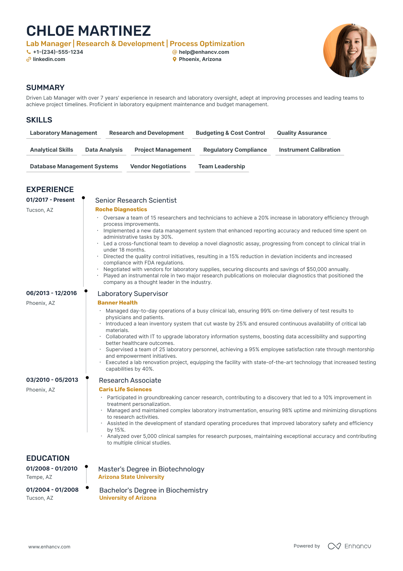 5 Lab Manager Resume Examples & Guide for 2024