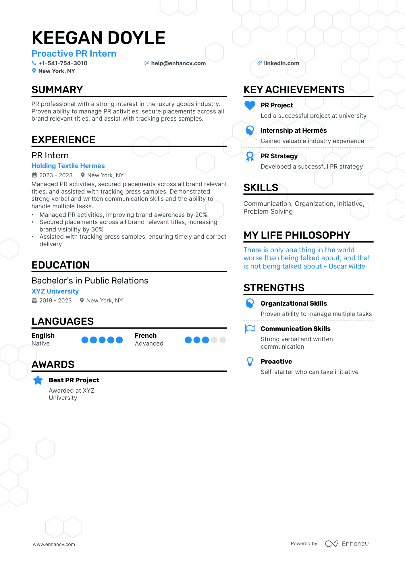 10 PR Intern Resume Examples & Guide for 2026