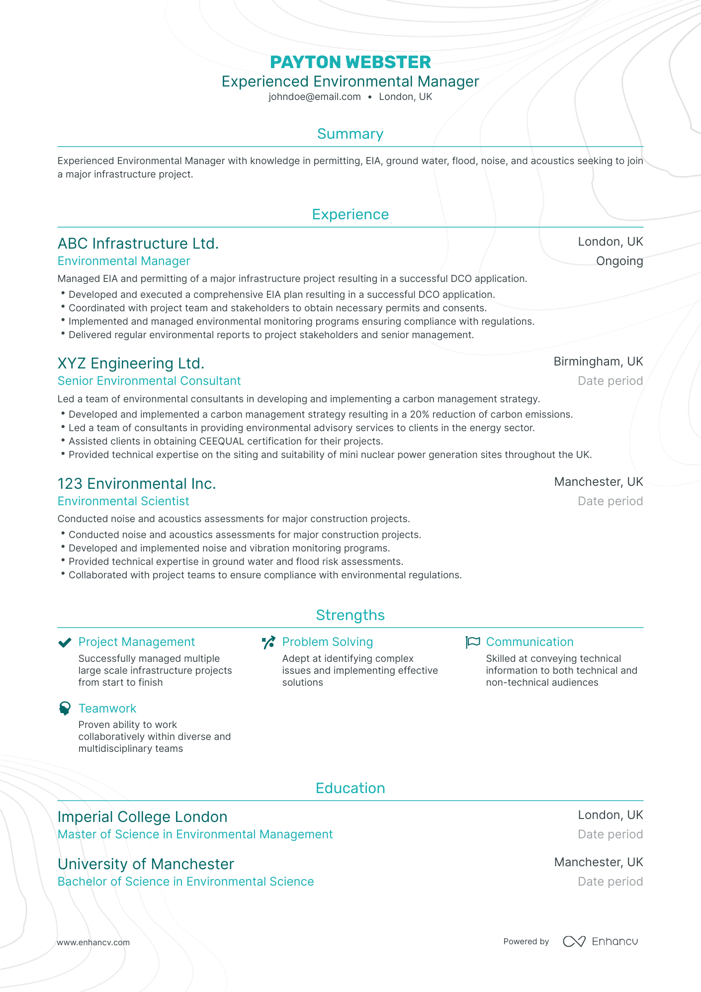 2 Environmental Manager Resume Examples & Guide for 2023