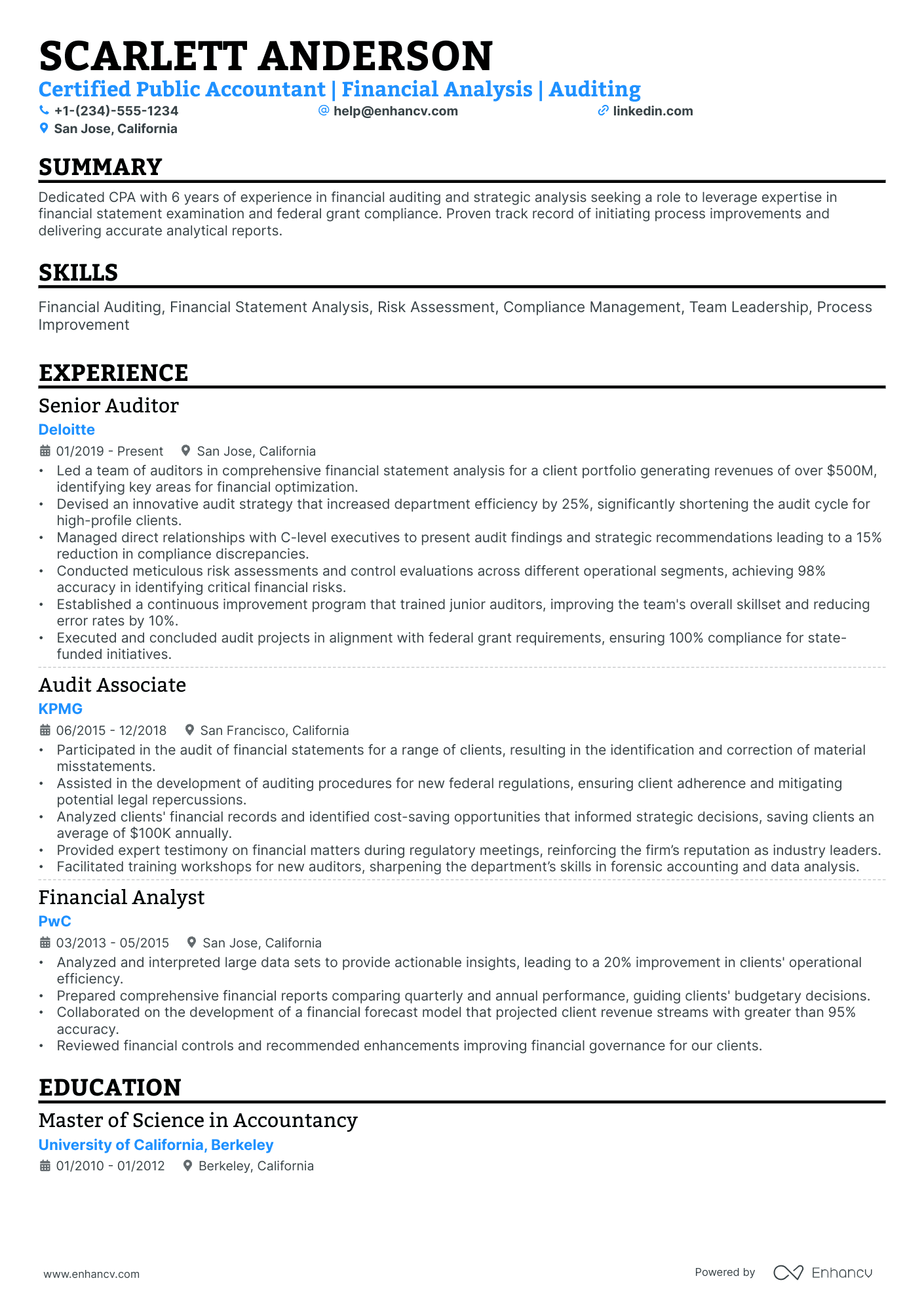 10 Financial Auditor Resume Examples & Guide for 2026