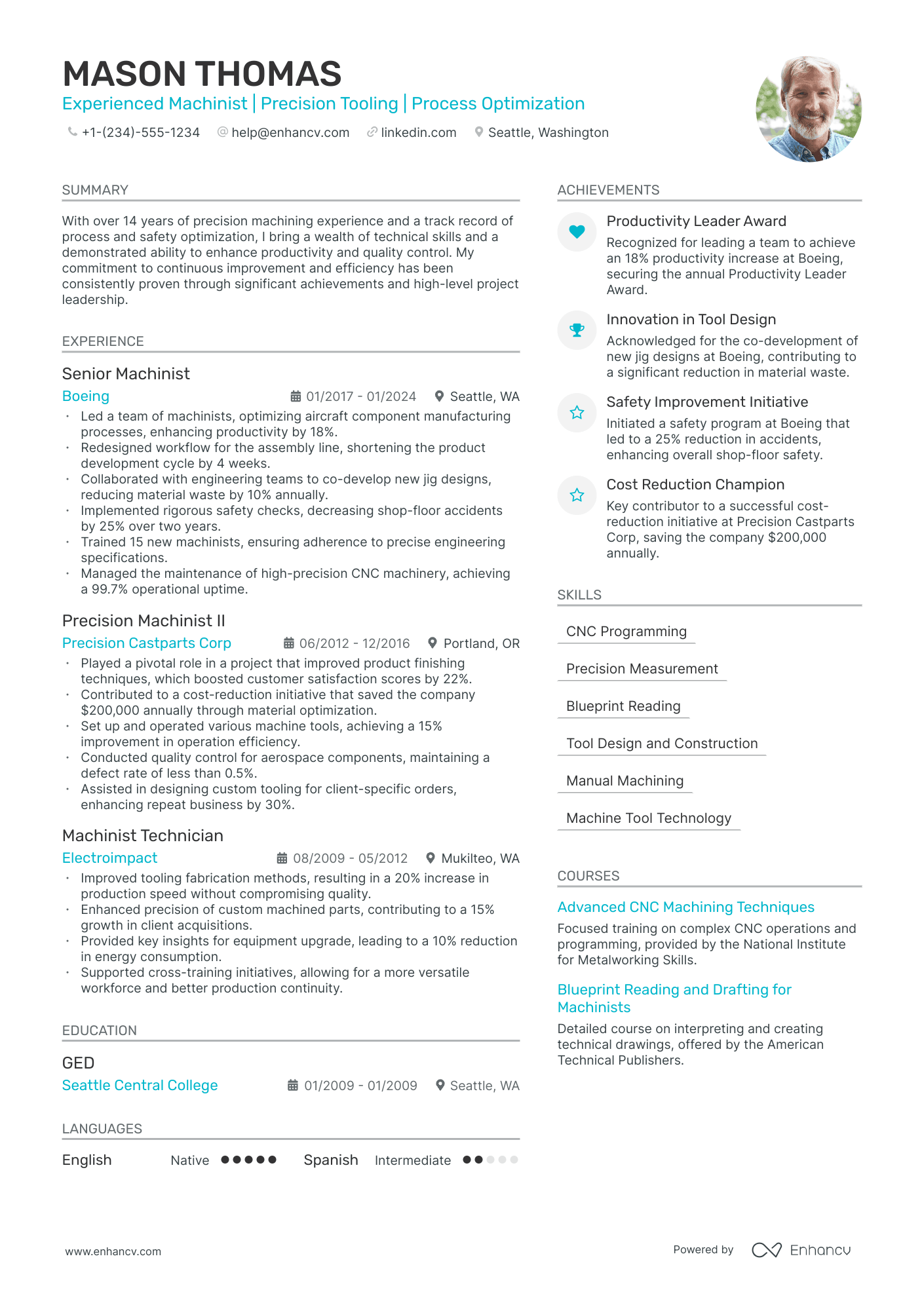 5 Machinist Resume Examples & Guide for 2024