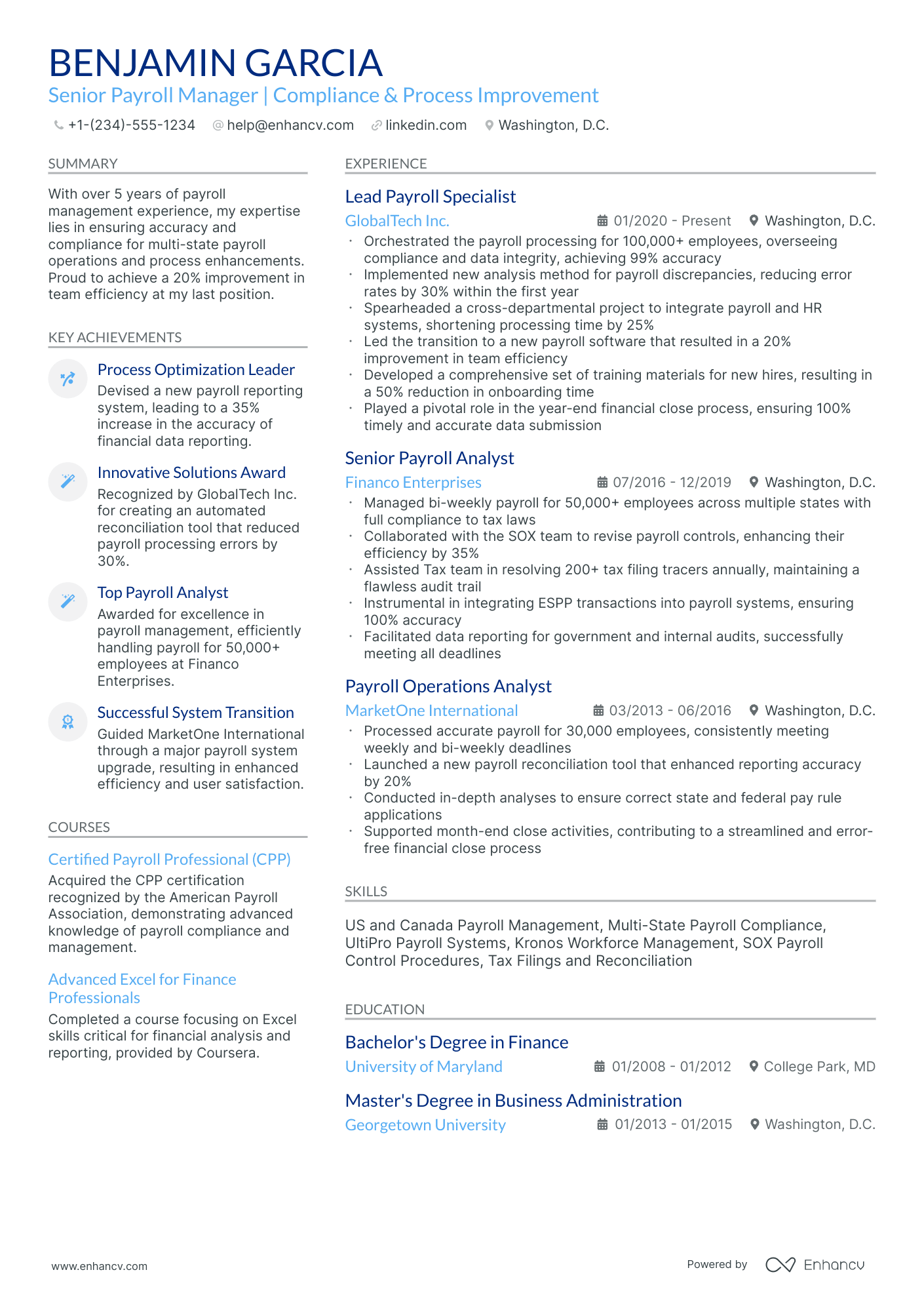 10 Payroll Manager Resume Examples & Guide for 2026