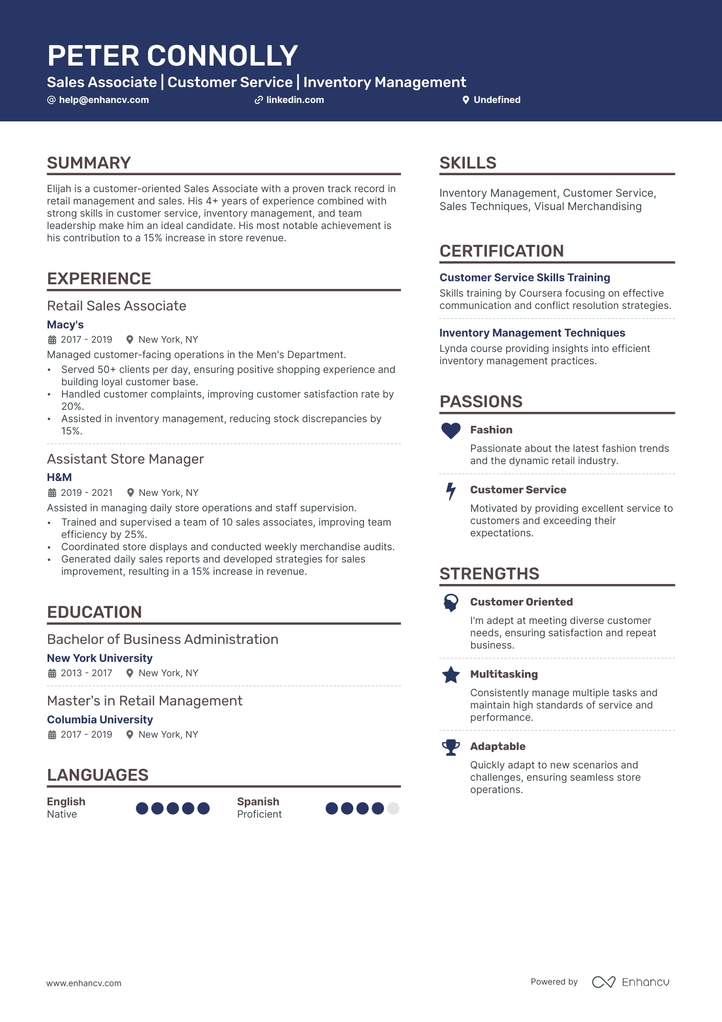 10 Clothing Store Sales Associate Resume Examples & Guide for 2026