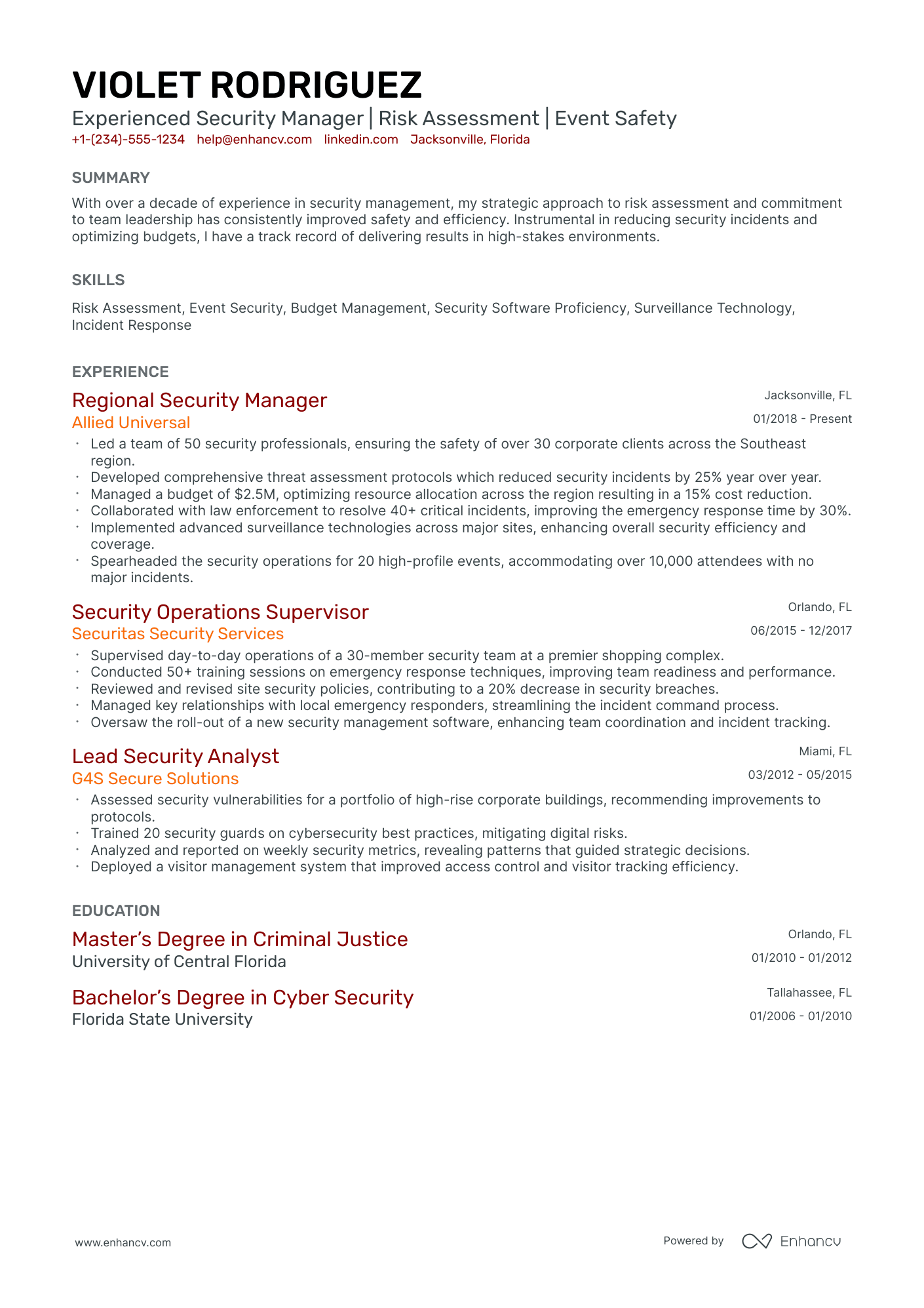10 Security Director Resume Examples & Guide for 2026